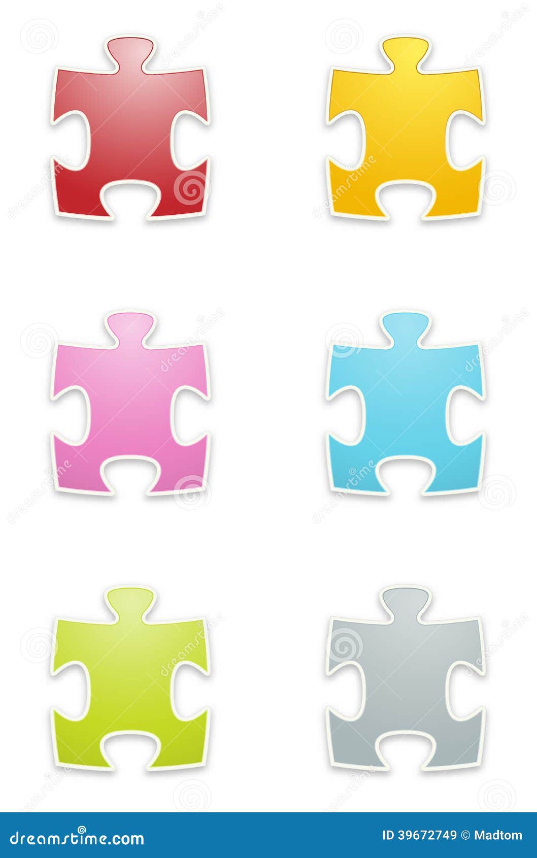 The Set of Puzzle Graphic Elements Stock Vector - Illustration of icon ...