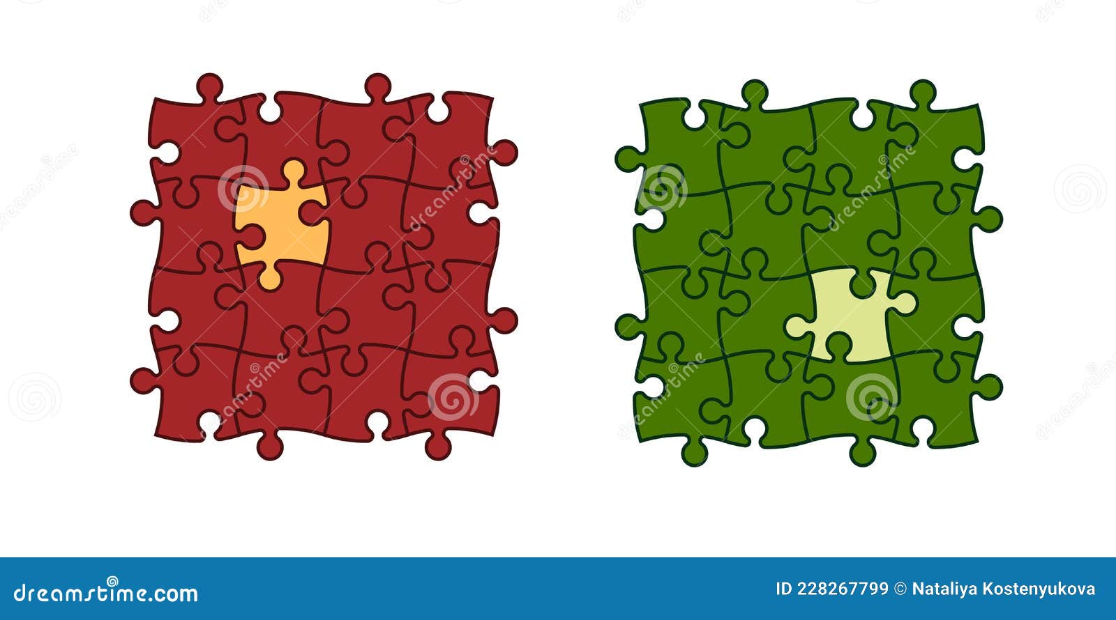 Set of Puzzle Pieces of Different Colors Stock Vector - Illustration of ...