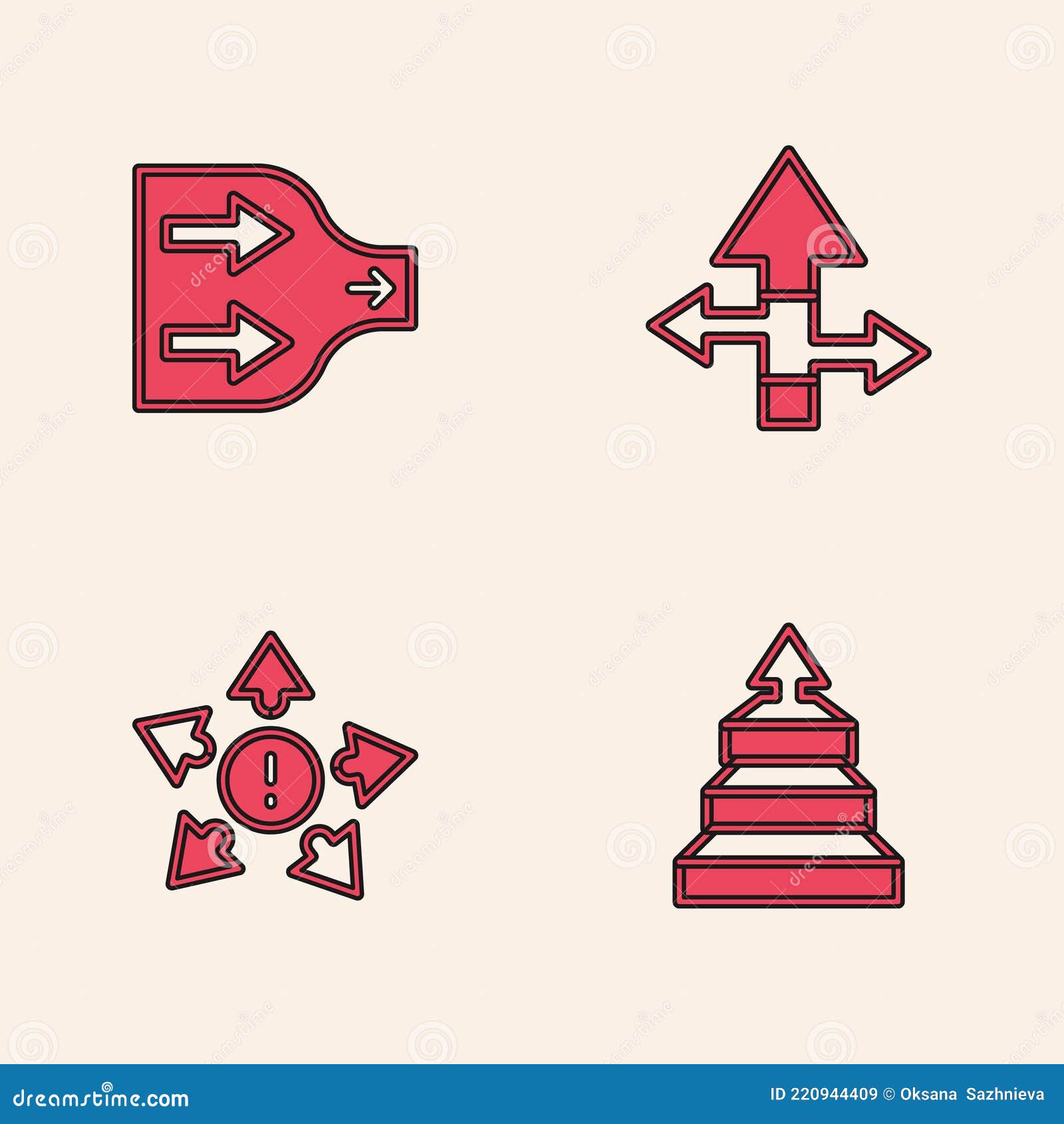 Set Pyramid Chart Infographics, Arrow, and Many Ways Directional Arrow ...