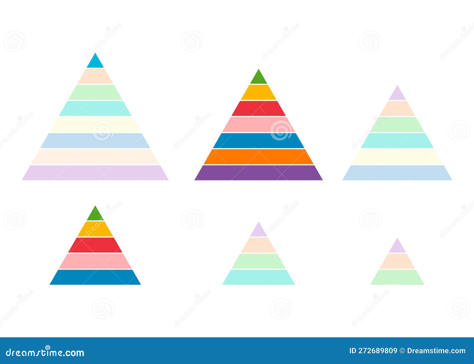 Set of Pyramid Infographic Chart Layout, Info Modern Concept Step ...