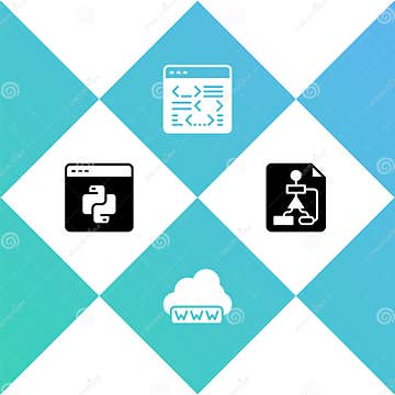 Set Python Programming Language, Web Development, Software and ...