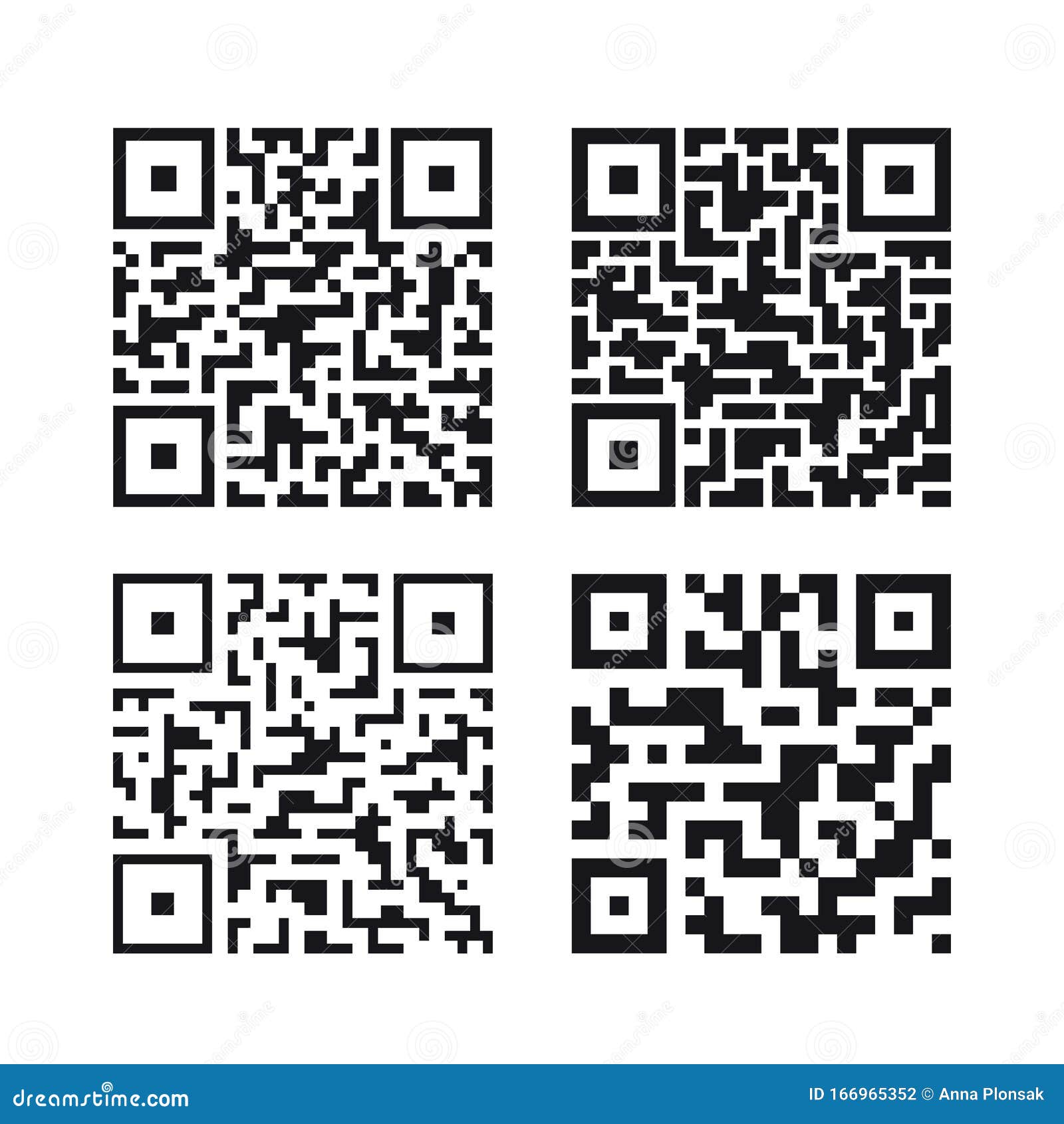 Set of QR Codes. Vector Illustration Stock Vector - Illustration of ...