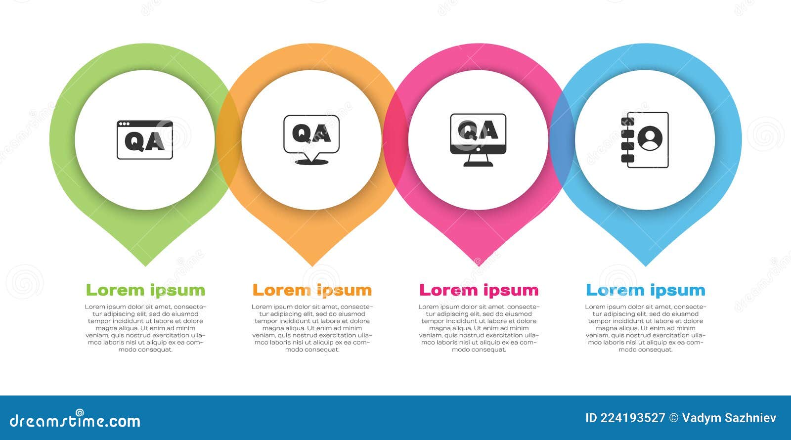 Set Question and Answer, , and Address Book. Business Infographic ...