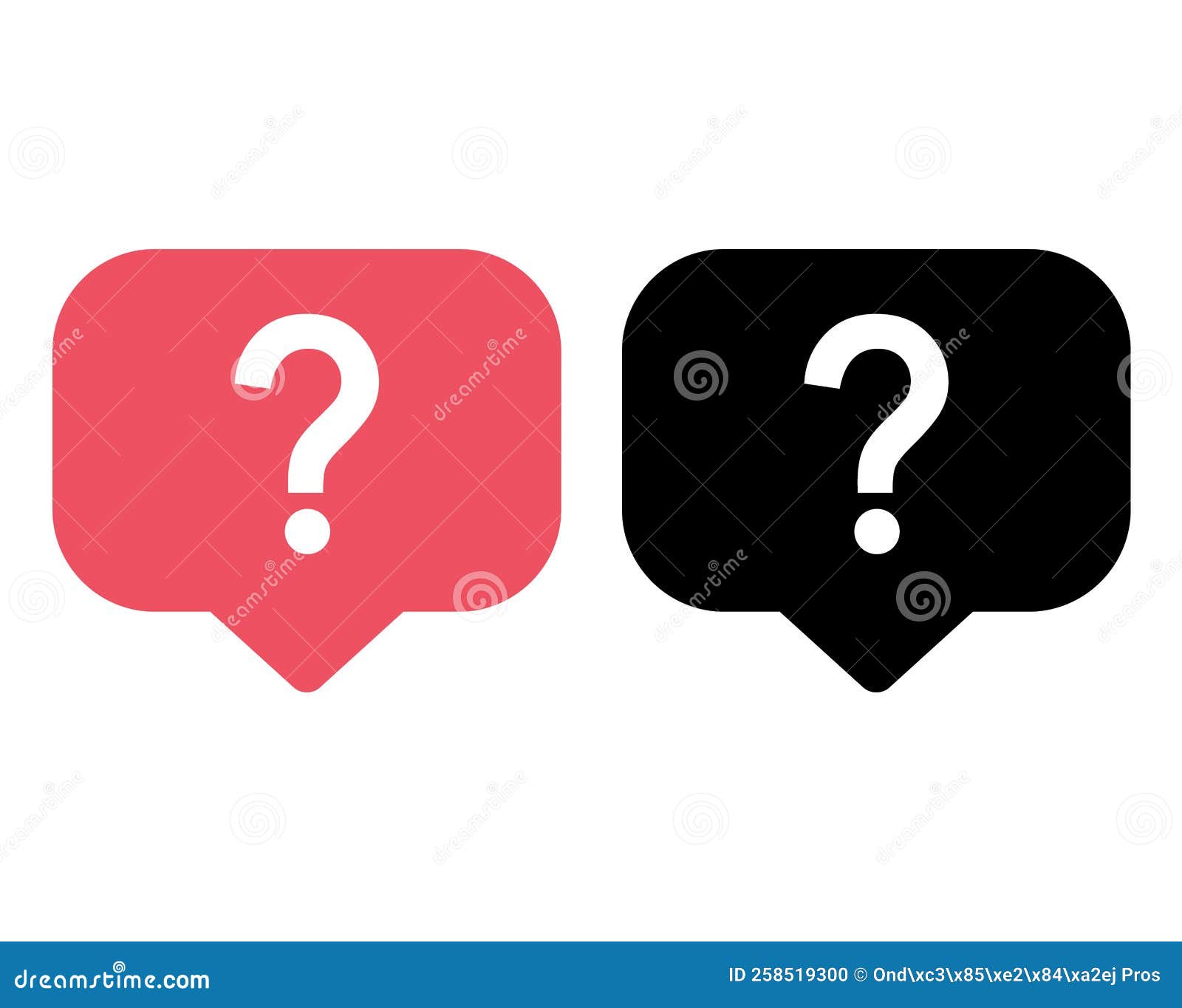 Set of Question Icon Mark, Help or Ask Bubble Graphic Symbol, Web Faq ...