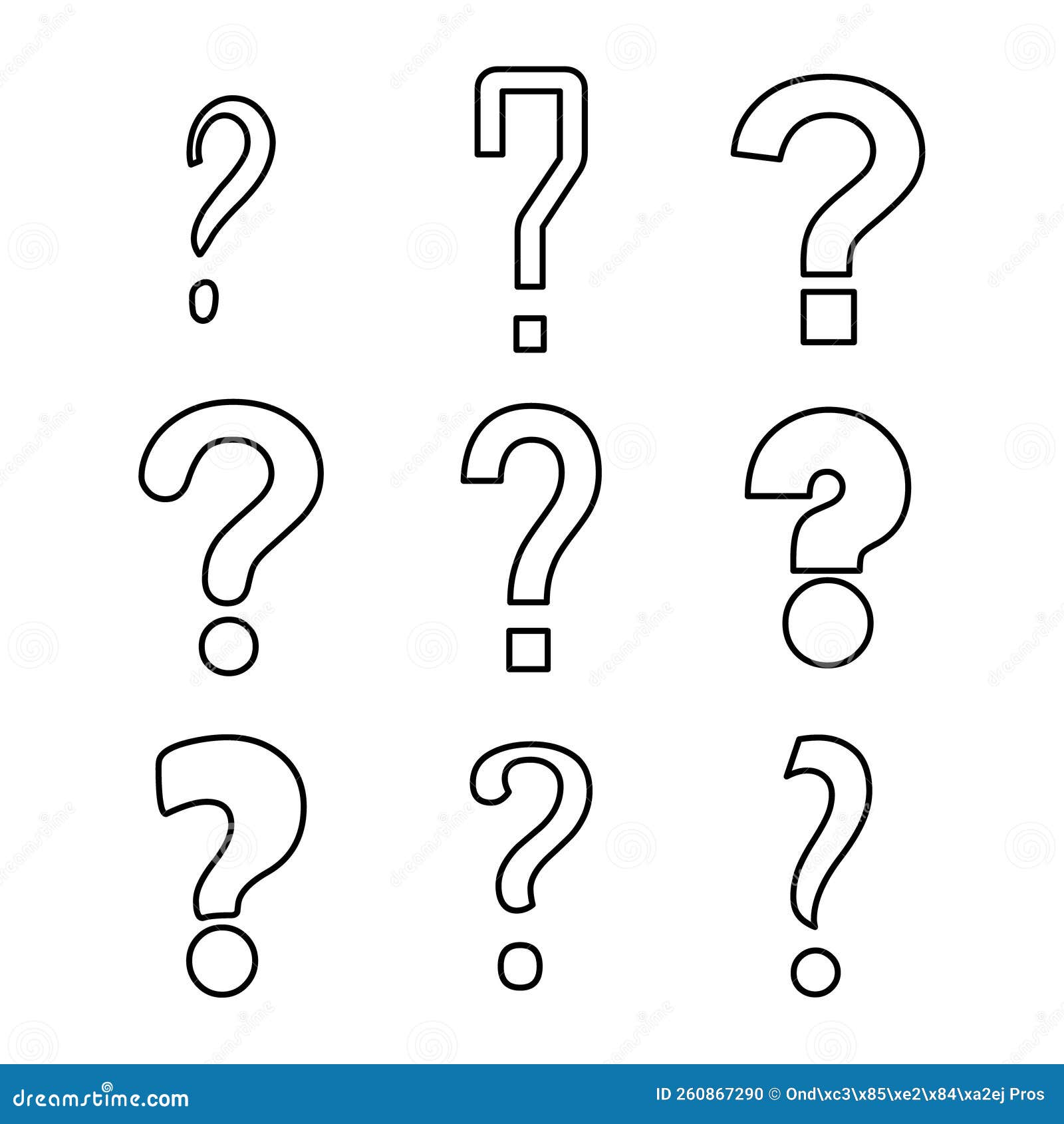 Set of Question Icon Mark, Help or Ask Bubble Graphic Symbol, Web Faq ...
