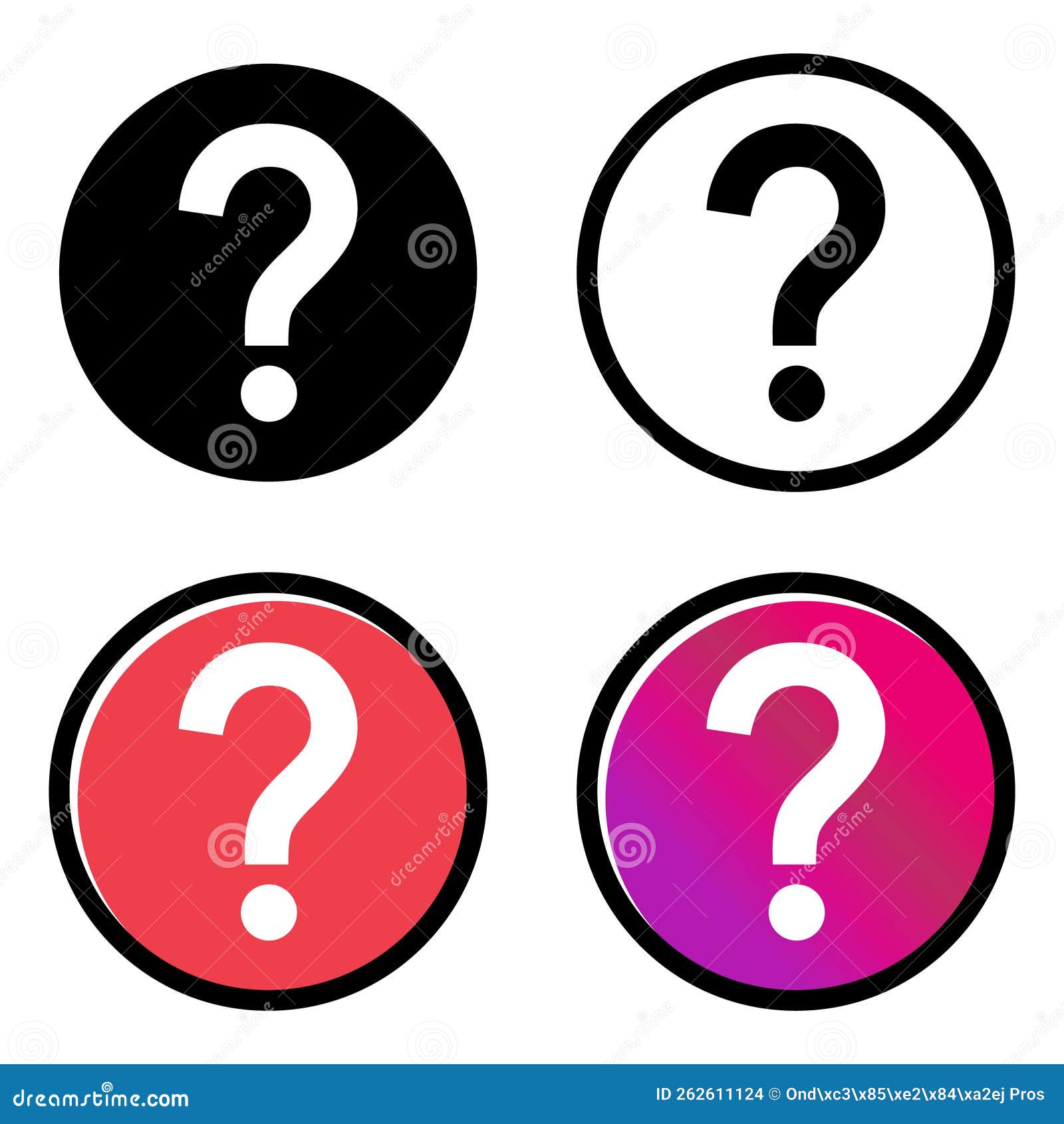 Set of Question Icon Mark, Help or Ask Bubble Graphic Symbol, Web Faq ...