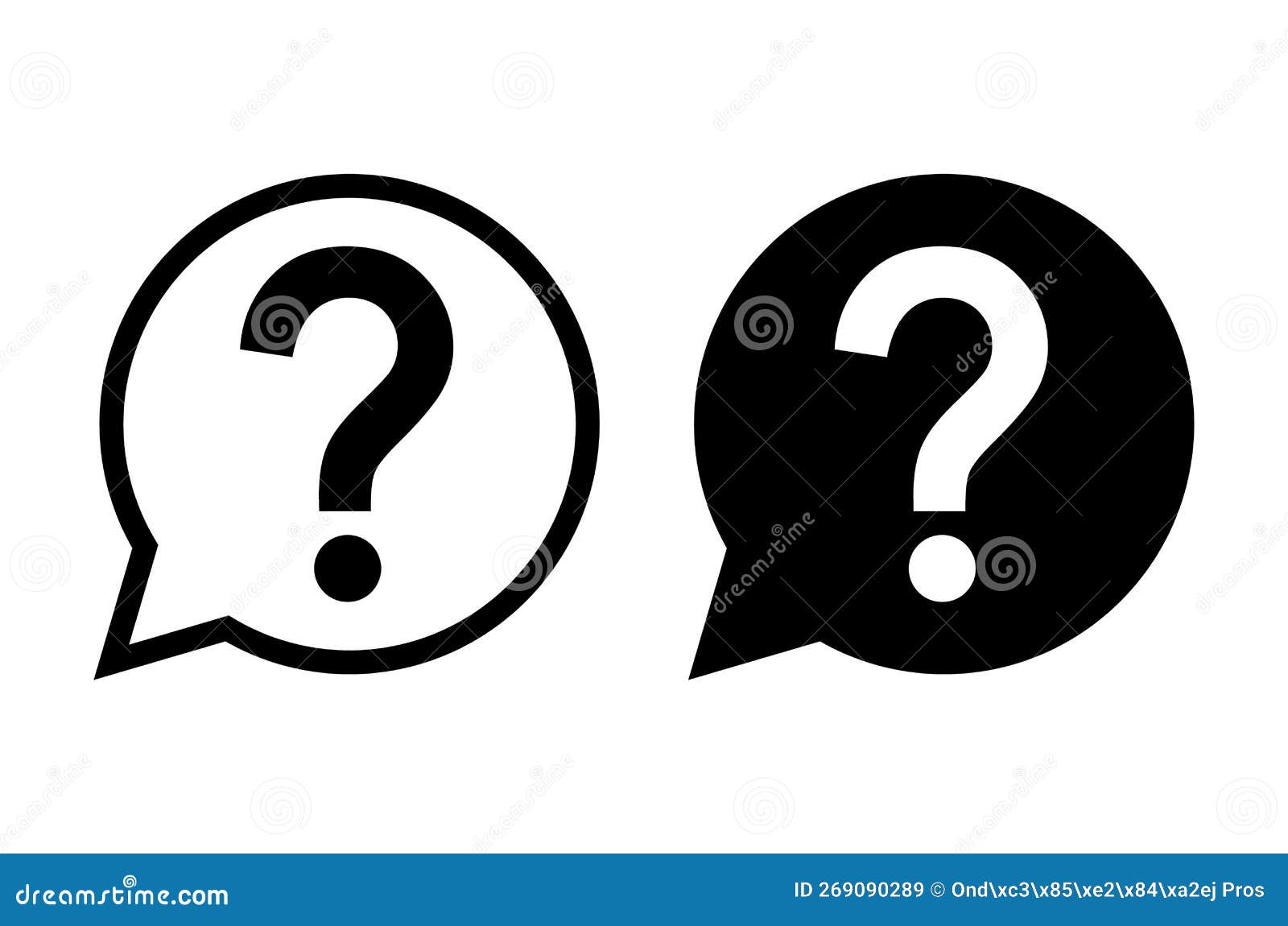 Set of Question Icon Mark, Help or Ask Bubble Graphic Symbol, Web Faq ...