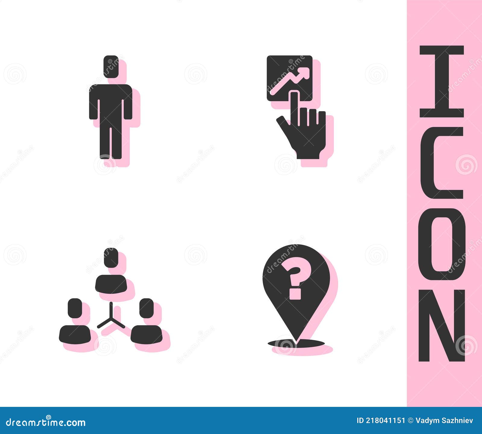 Set Question Mark, Head Hunting, Project Team Base and Team Leader Icon ...