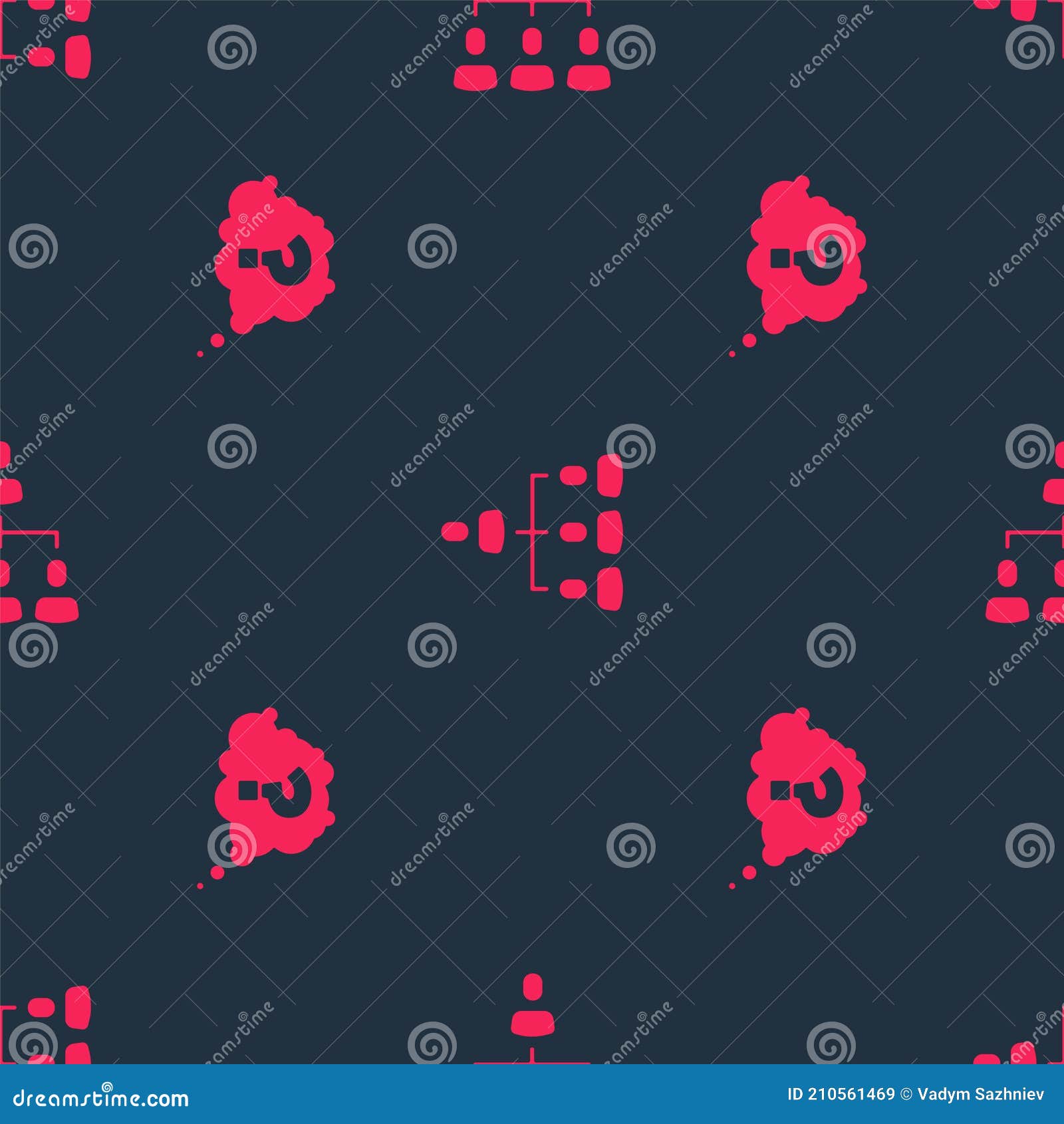 Set Question Mark and Hierarchy Organogram Chart on Seamless Pattern ...