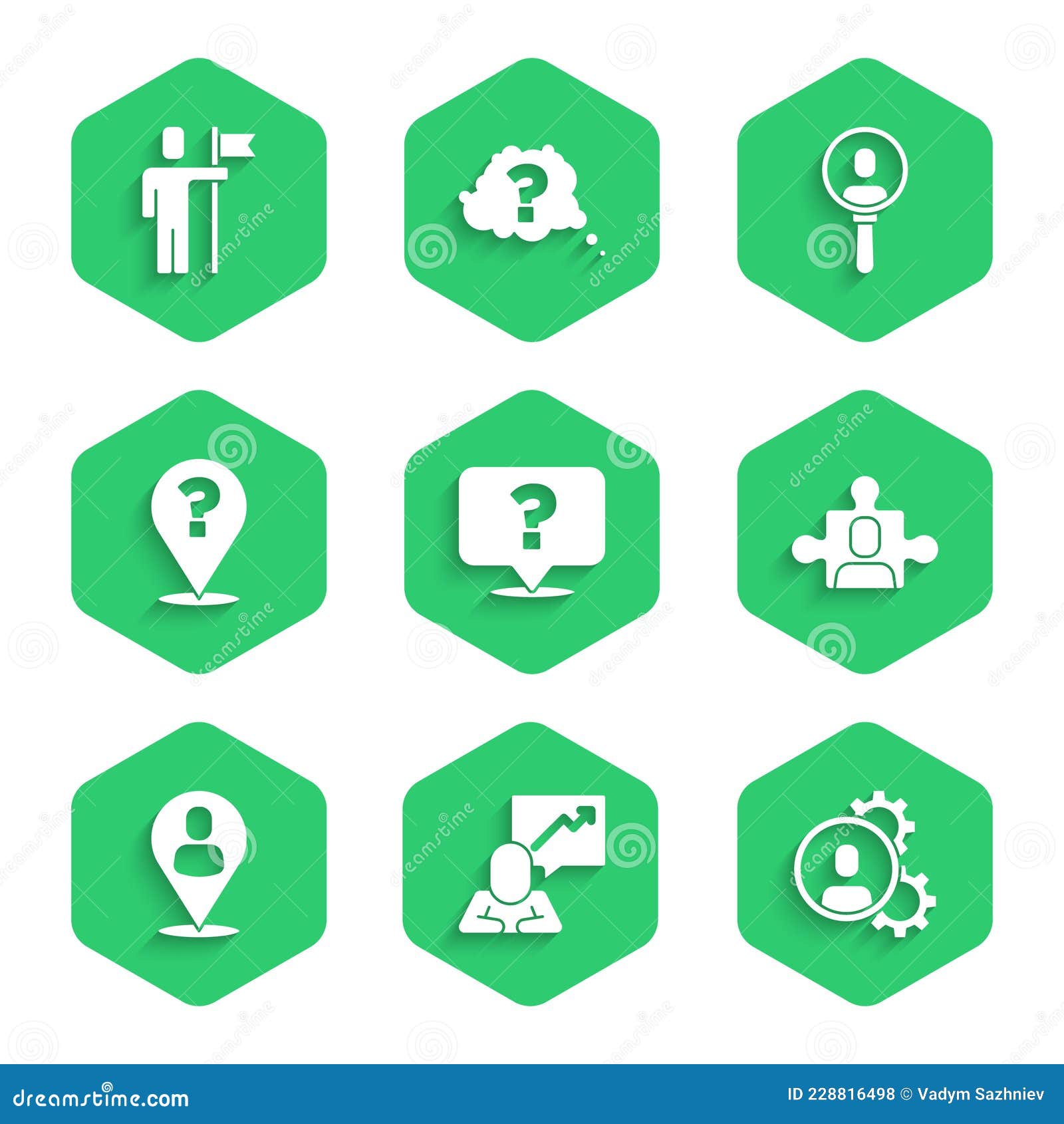 Set Question Mark, Team Leader, Head Hunting, Project Team Base, Worker ...