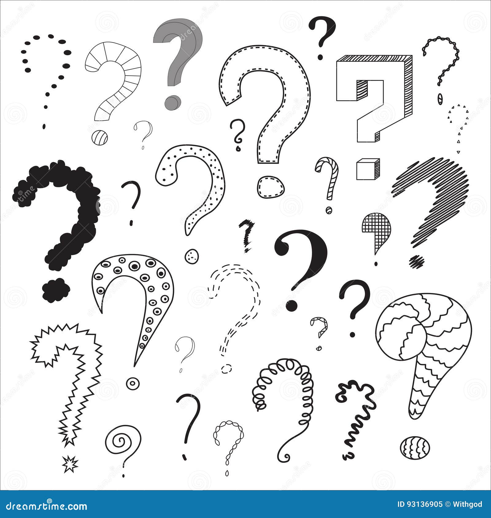 Set of question marks stock illustration. Illustration of draft - 93136905