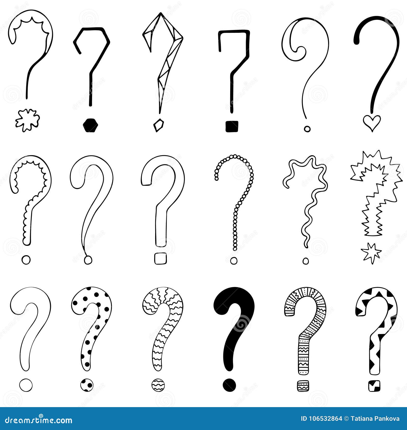 Set of 18 Question Marks for Design. Stock Vector - Illustration of ...
