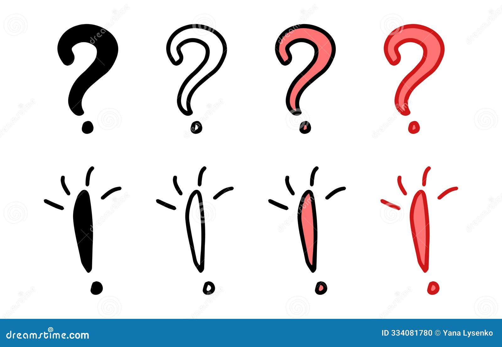 Set of Question Marks and Exclamation Marks Featuring Colored ...