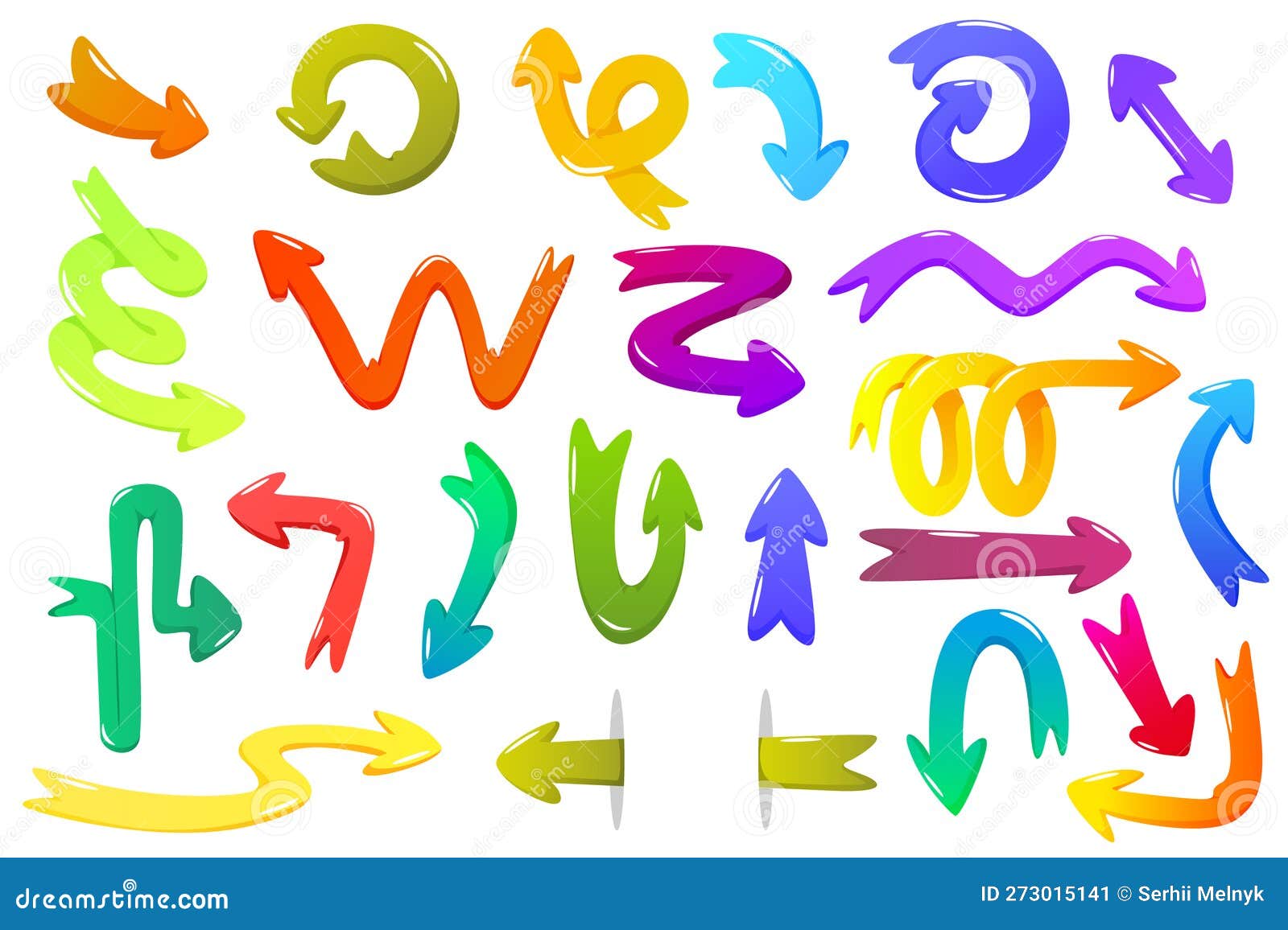 Set of quirky arrows stock vector. Illustration of doodle - 273015141