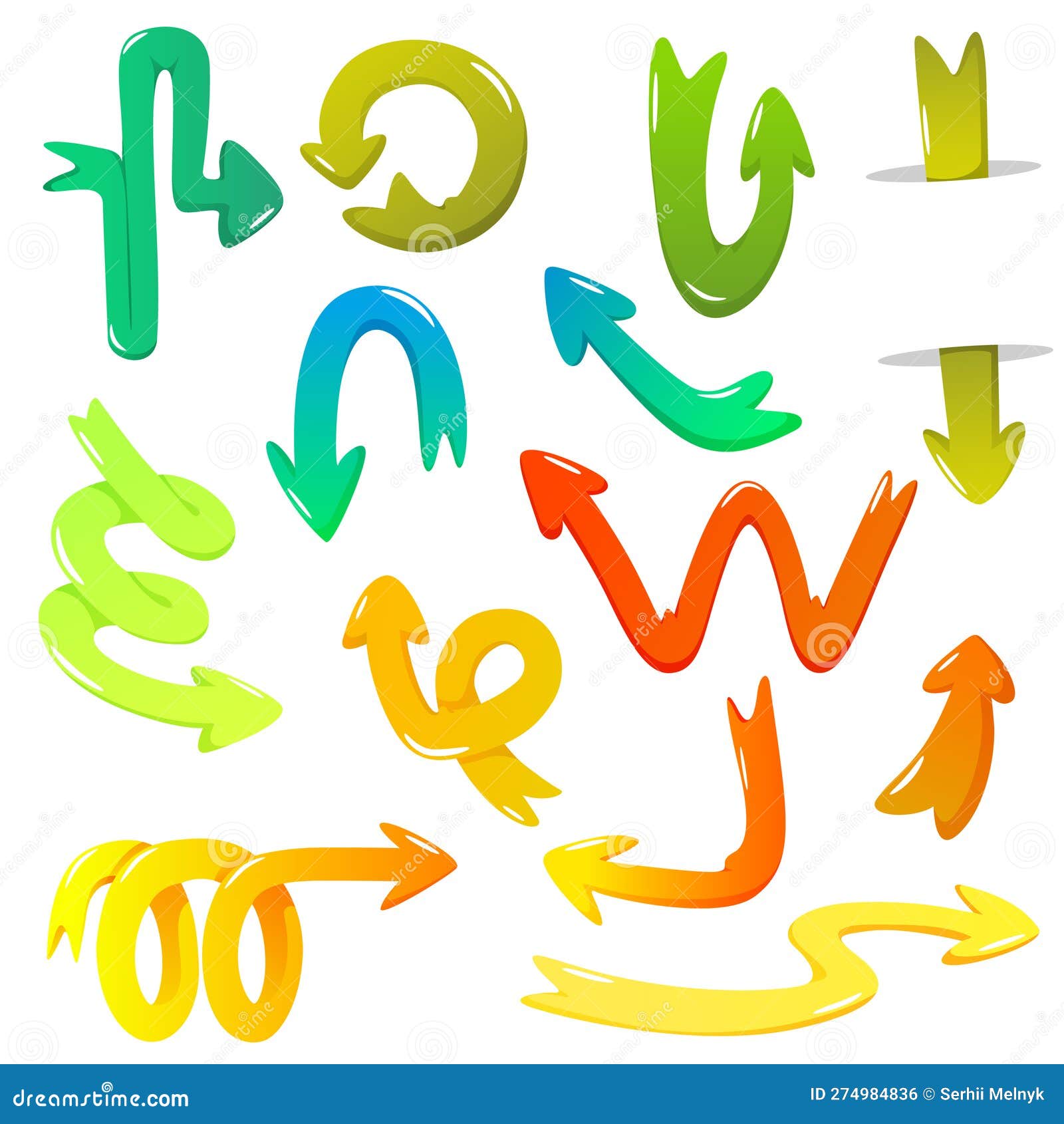 Set of quirky arrows stock illustration. Illustration of direction ...