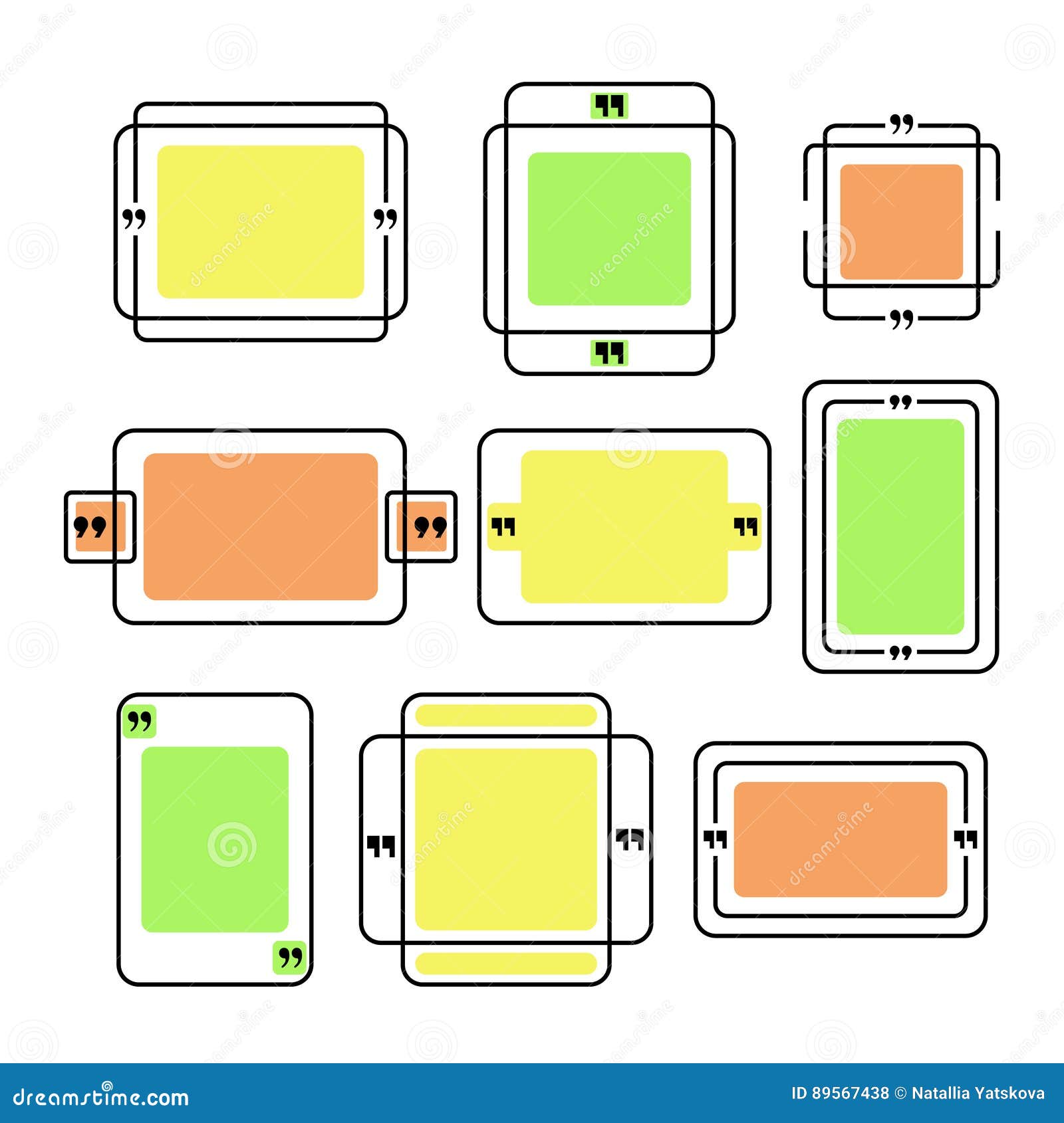 Set of quotation box stock vector. Illustration of modern - 89567438