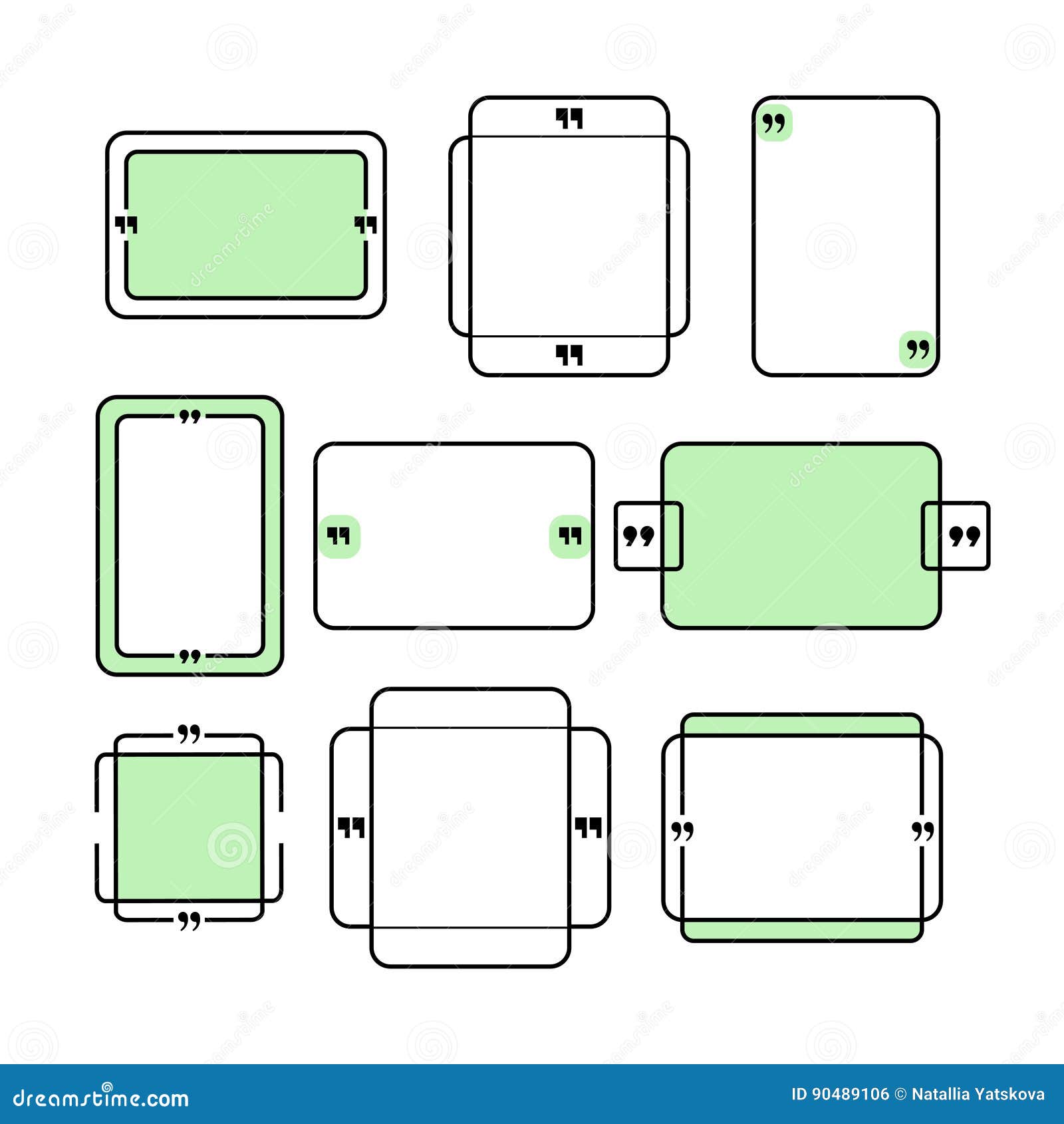 Set of quotation box stock vector. Illustration of info - 90489106