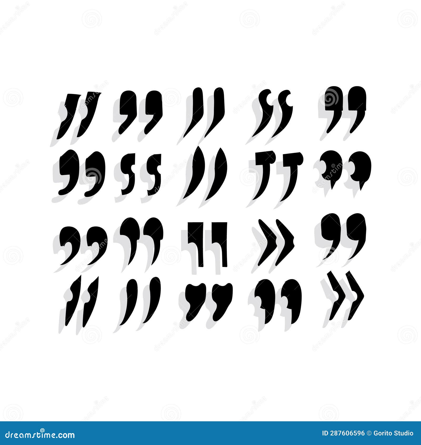 Set of Quotation Comma Sign Icons Stock Vector - Illustration of comma ...