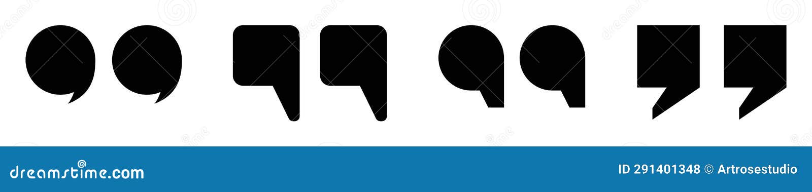 Set of Quotation Marks for Apps and Web, Flat Design Vector ...