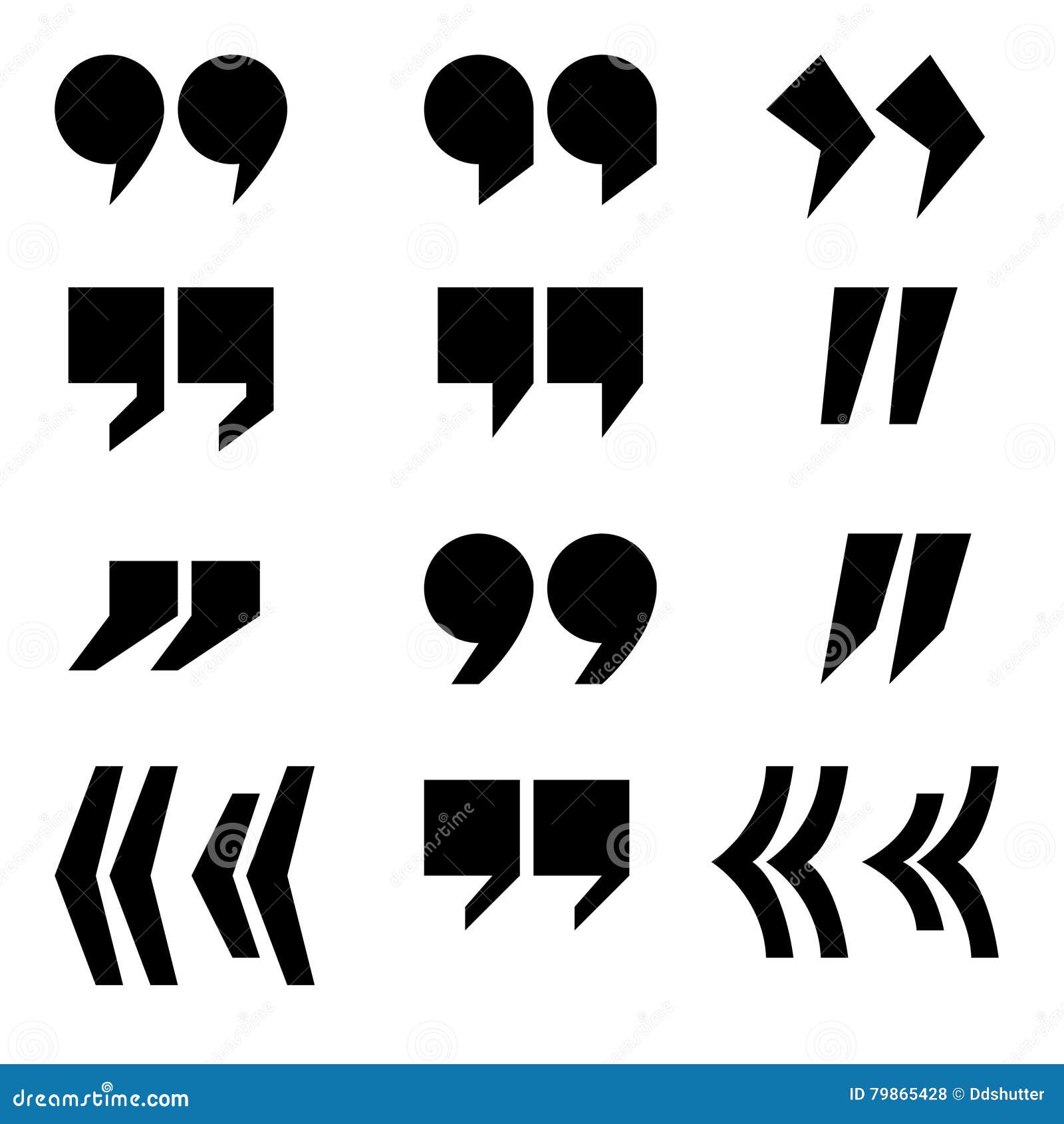 Set of quotation marks stock vector. Illustration of communication ...