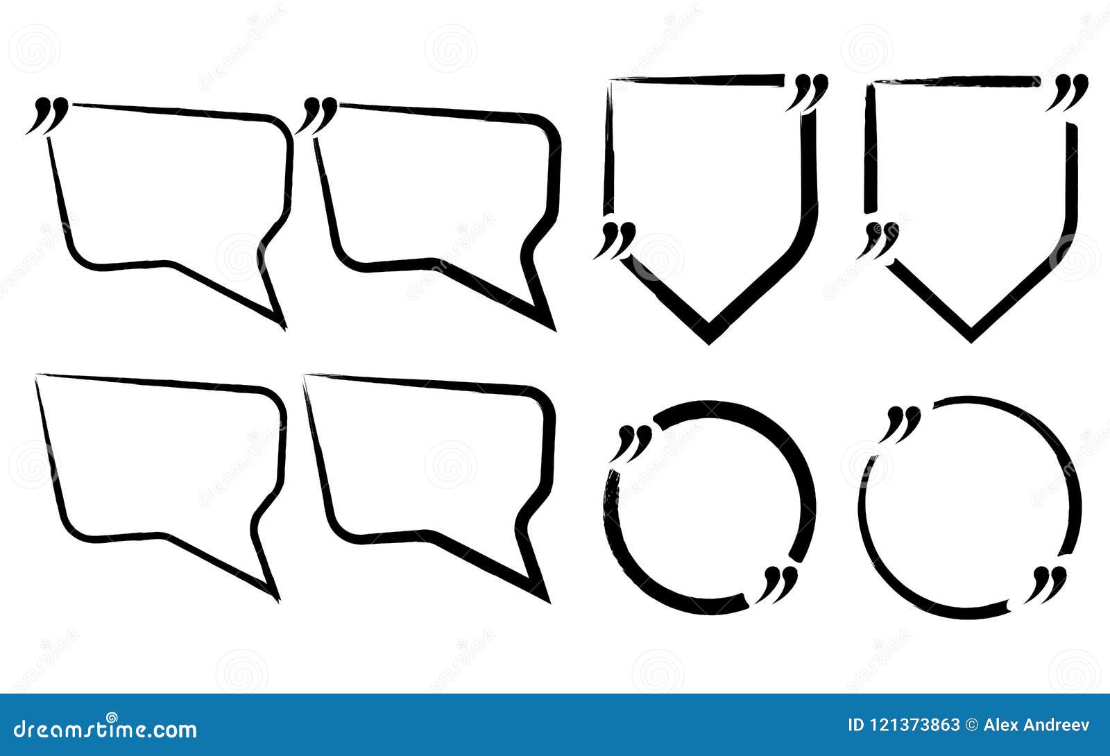 Set of Quote Blank Icon and Label. Template for Note,message, Co Stock ...