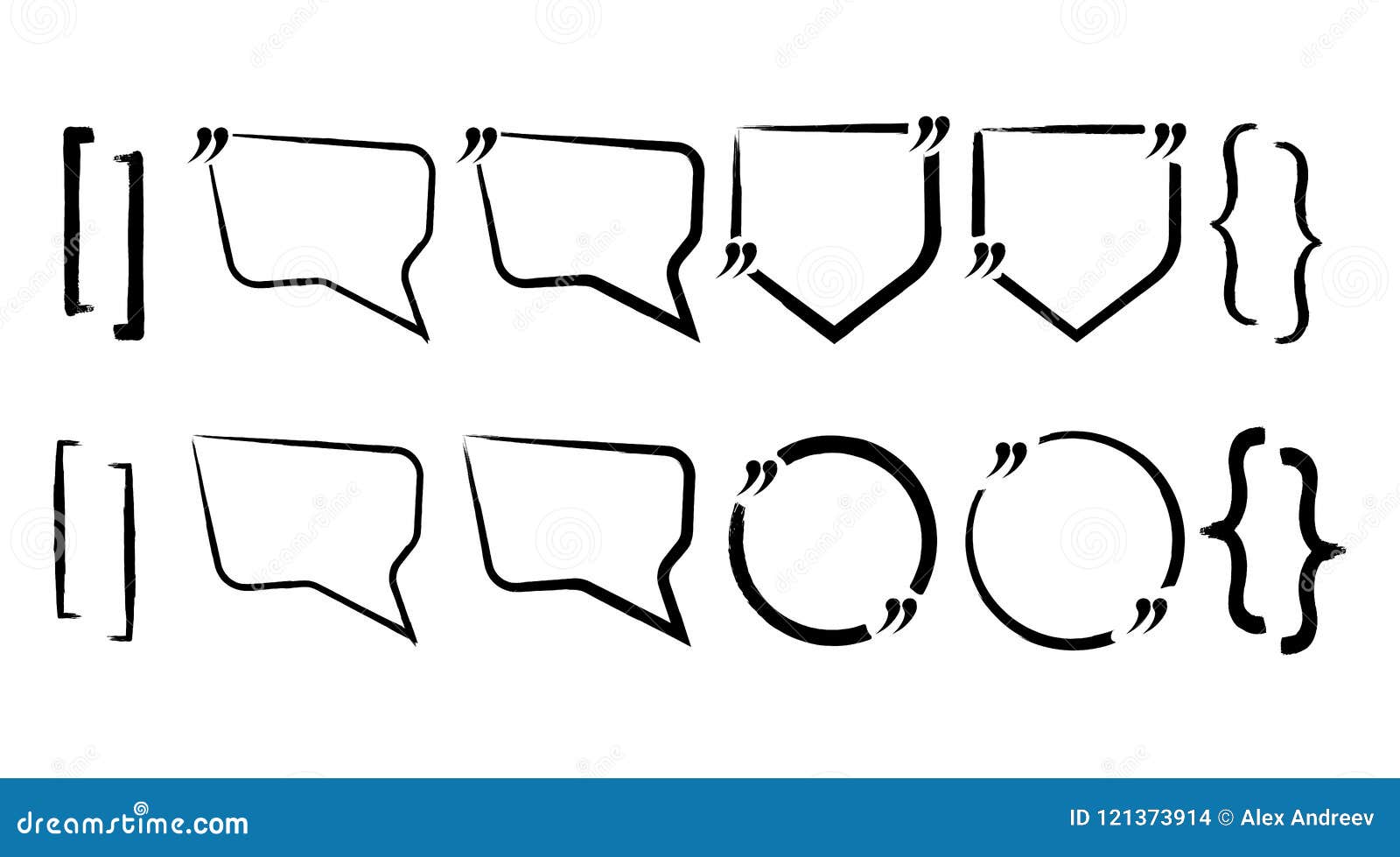 Set of Quote Blank Icon and Label. Template for Note,message, Co Stock ...