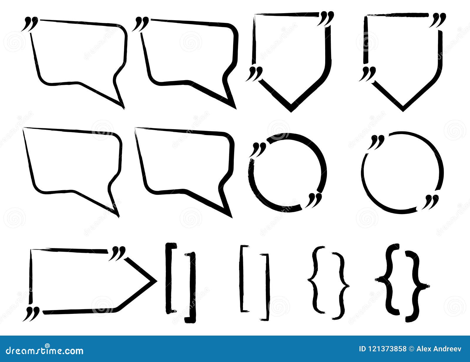 Set of Quote Blank Icon and Label. Template for Note,message, Co Stock ...