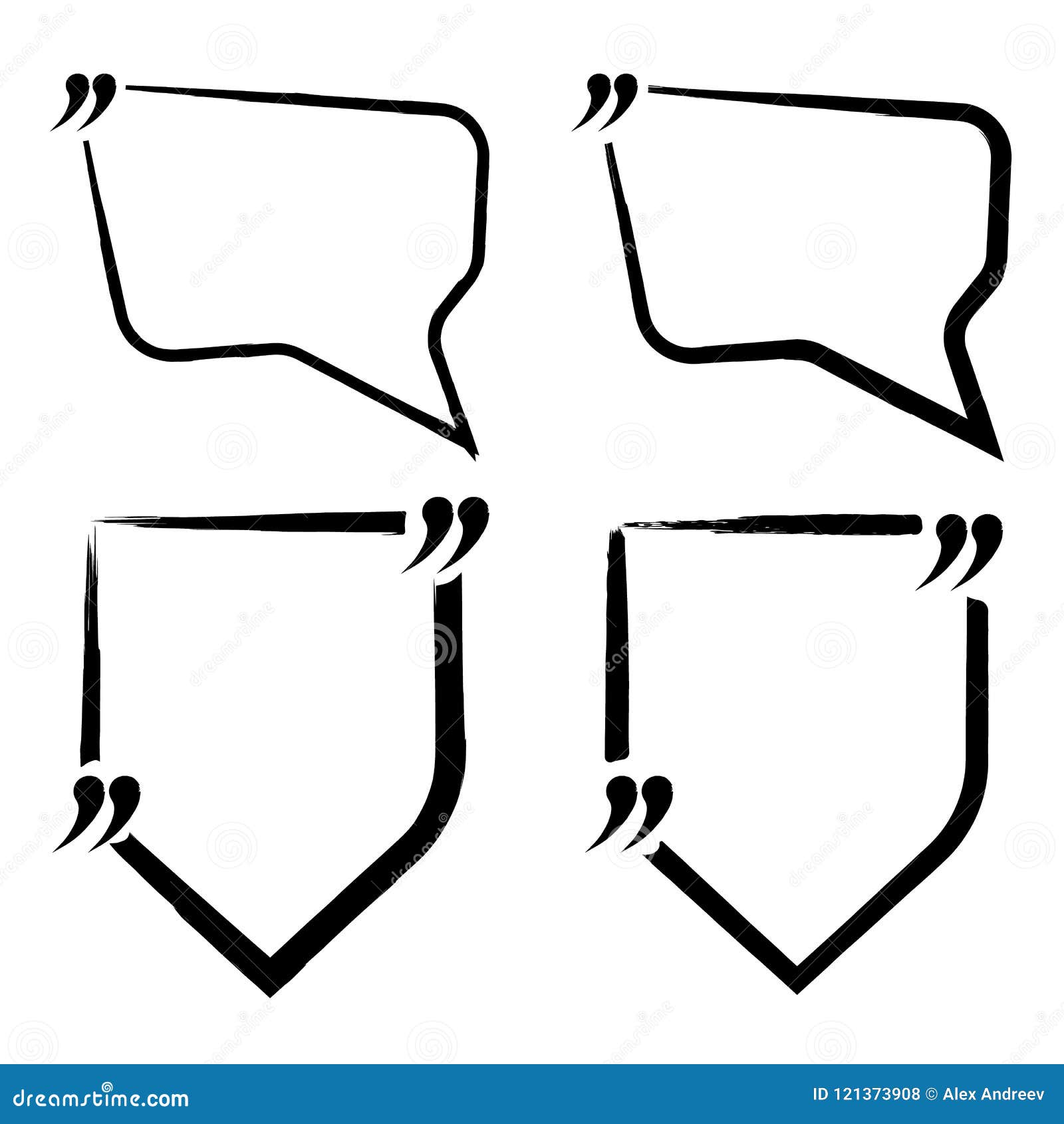 Set of Quote Blank Icon and Label. Template for Note,message, Co Stock ...