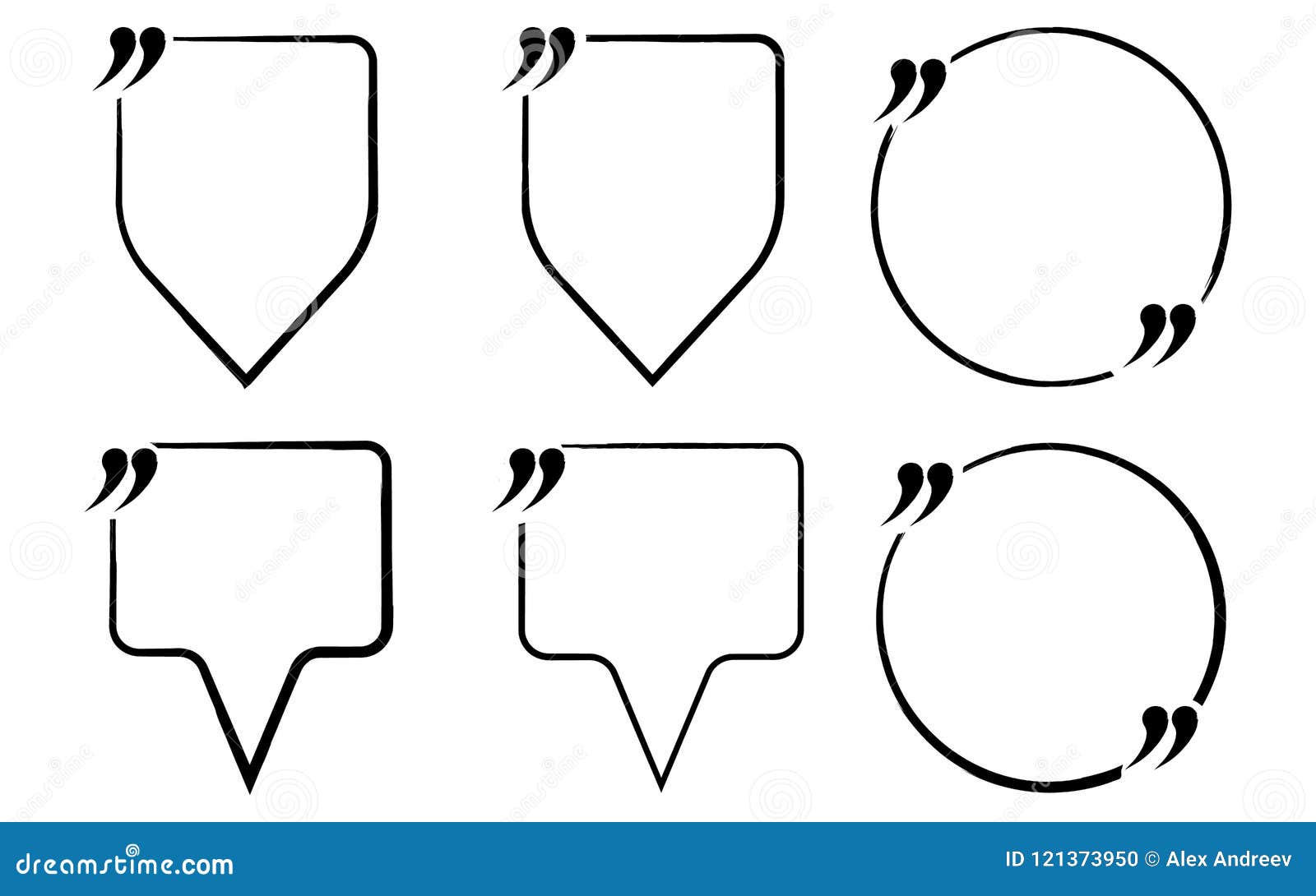 Set of Quote Blank Icon and Label. Template for Note,message, Co Stock ...