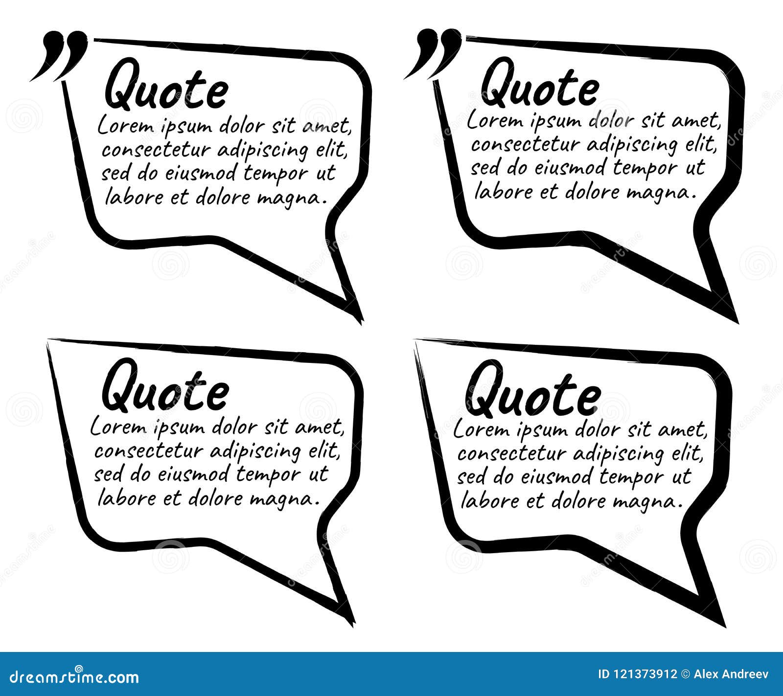 Set of Quote Blank with Text Icon and Label. Template for Note,message ...