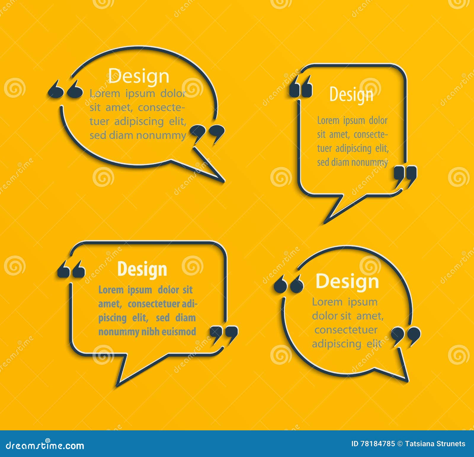 Set of Quote bubbles. stock vector. Illustration of element - 78184785