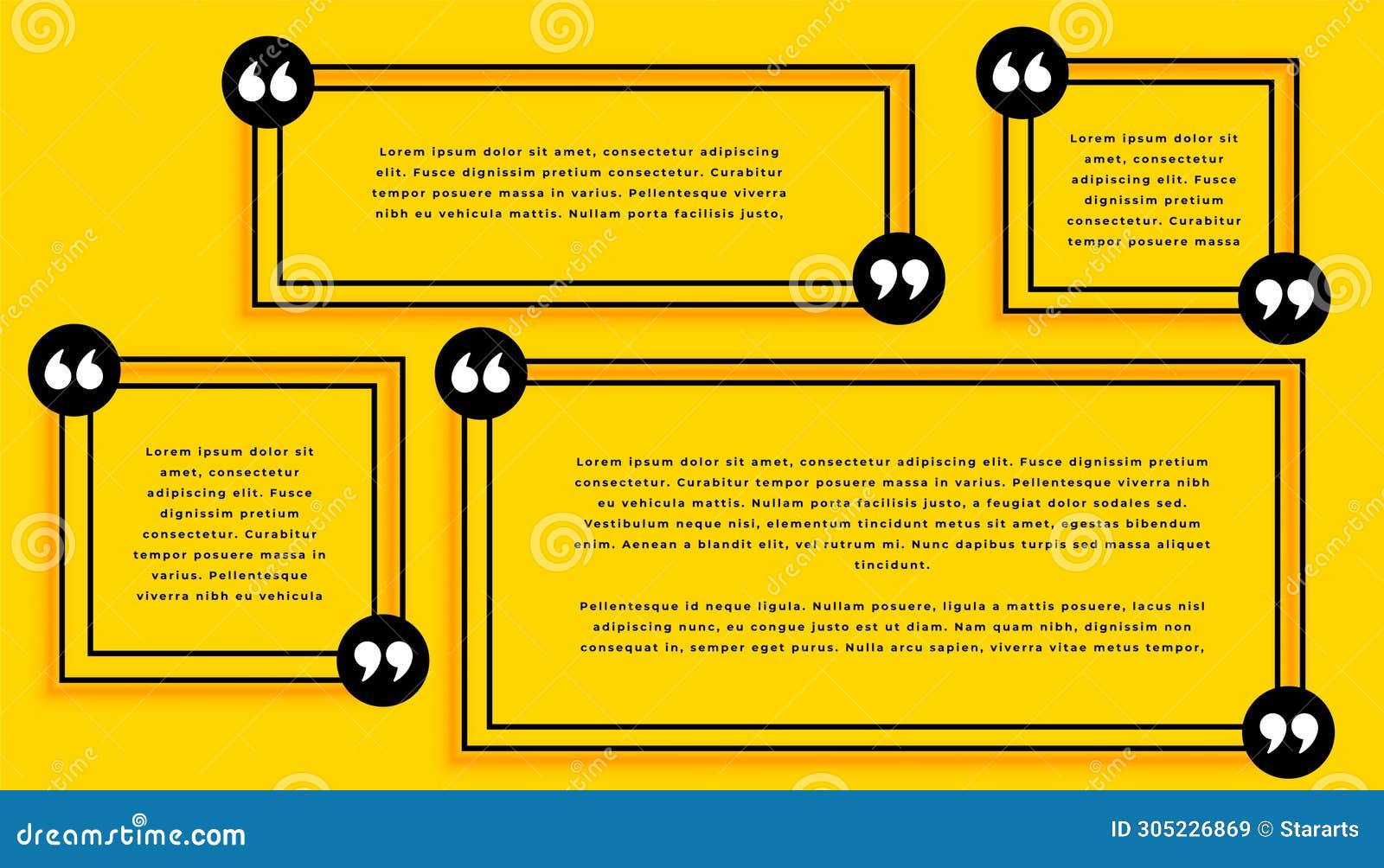 Set of Quote Frame Icon Template for Web Feedback or Comment Stock ...