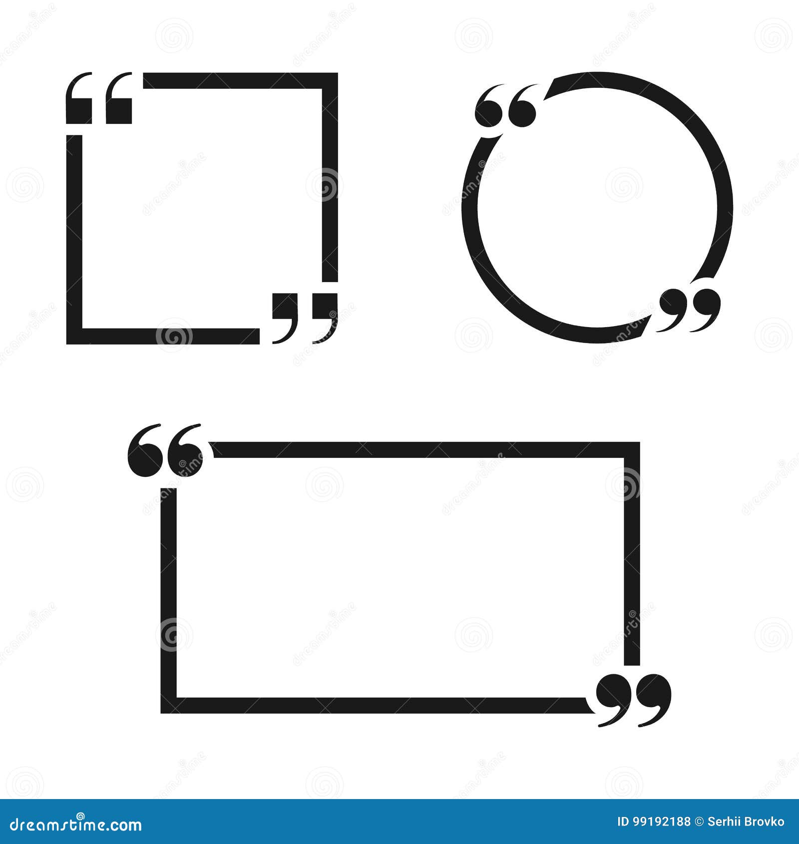 Set of Quote Frames Isolated on White Background. Vector Illustration ...