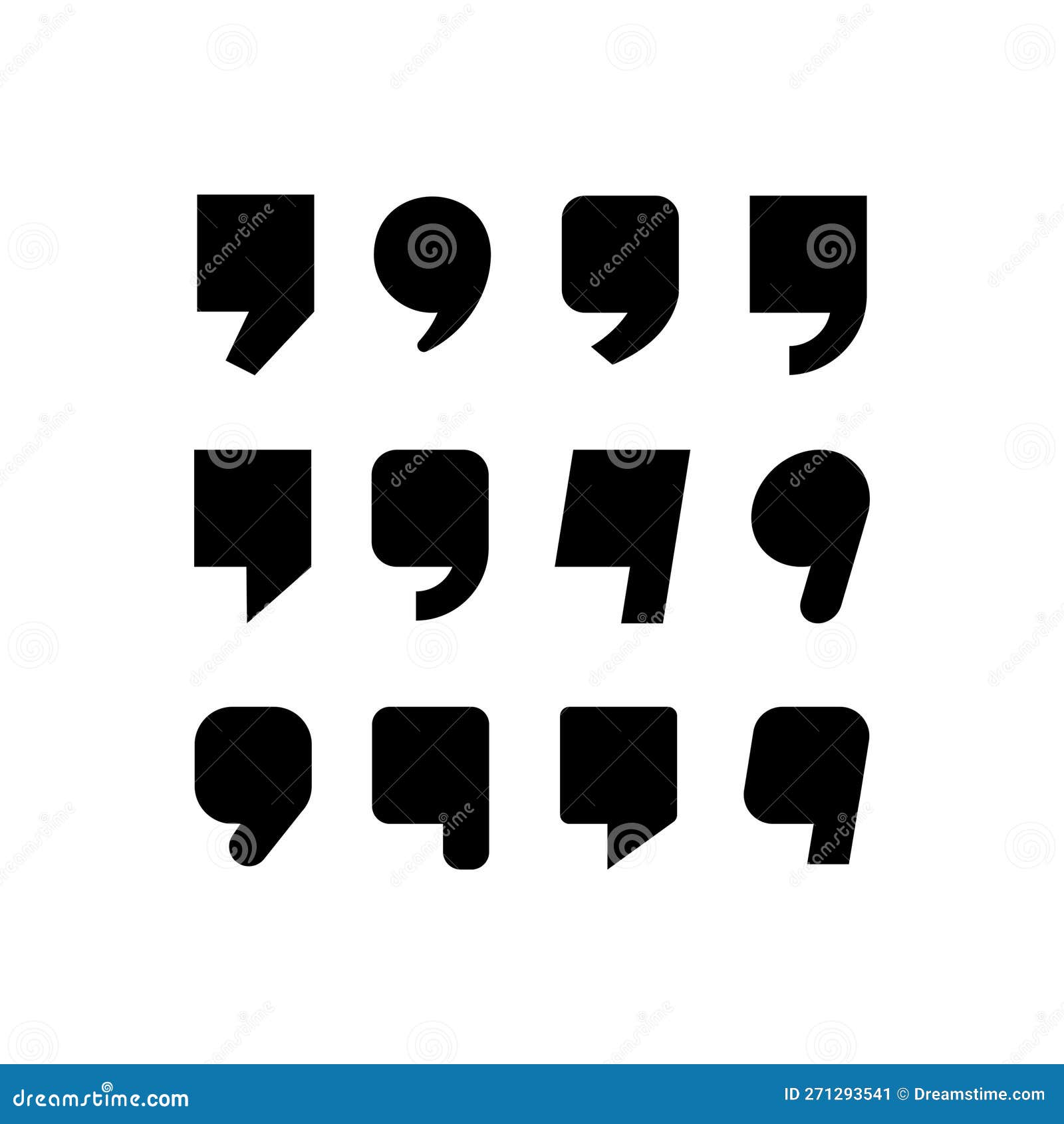 Quotes Icon Set. Quotation Marking Speech Punctuation Excerpt Commas ...