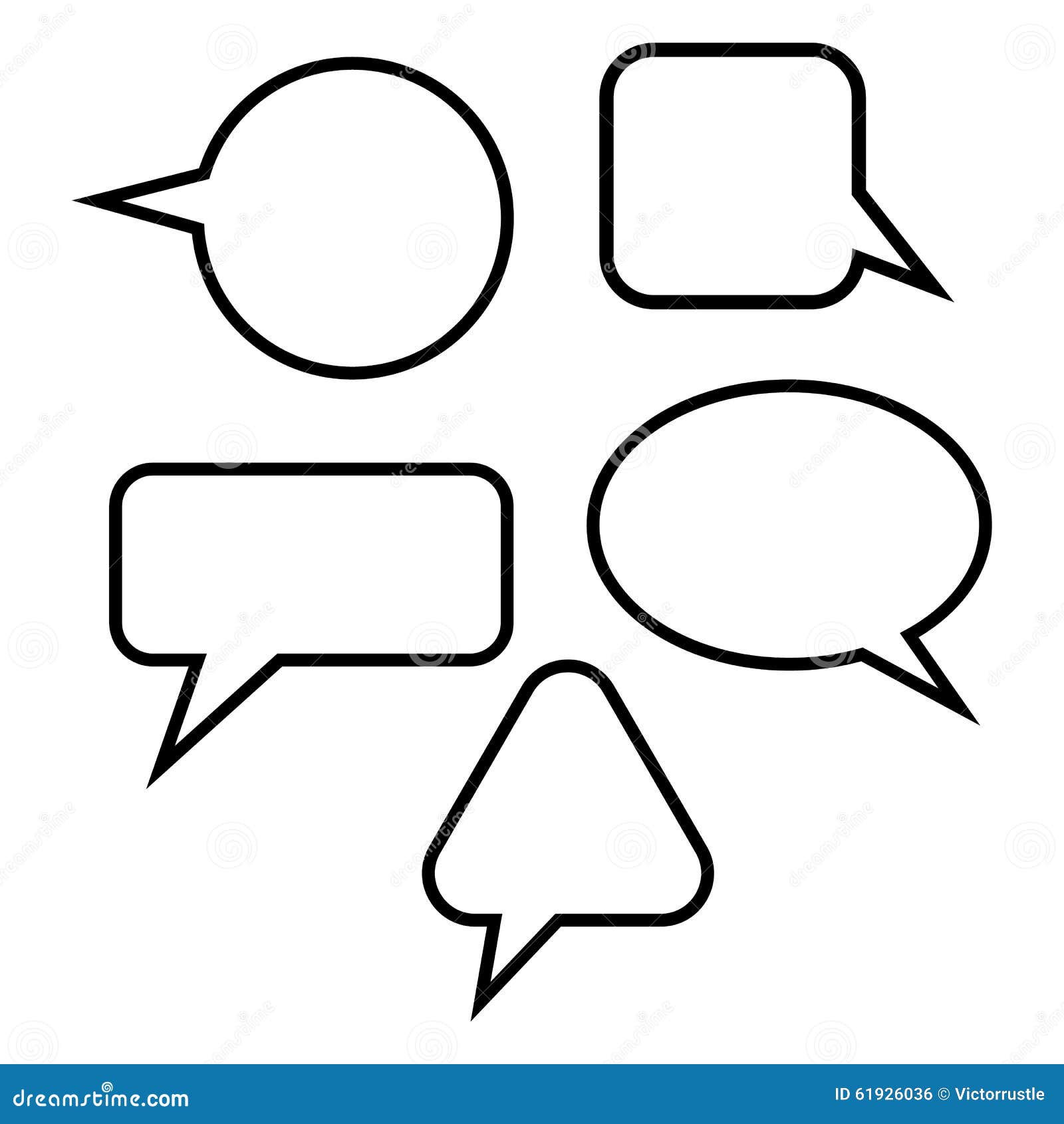 Set Quote Speech Bubble. Frame for Text. Vector Stock Vector ...