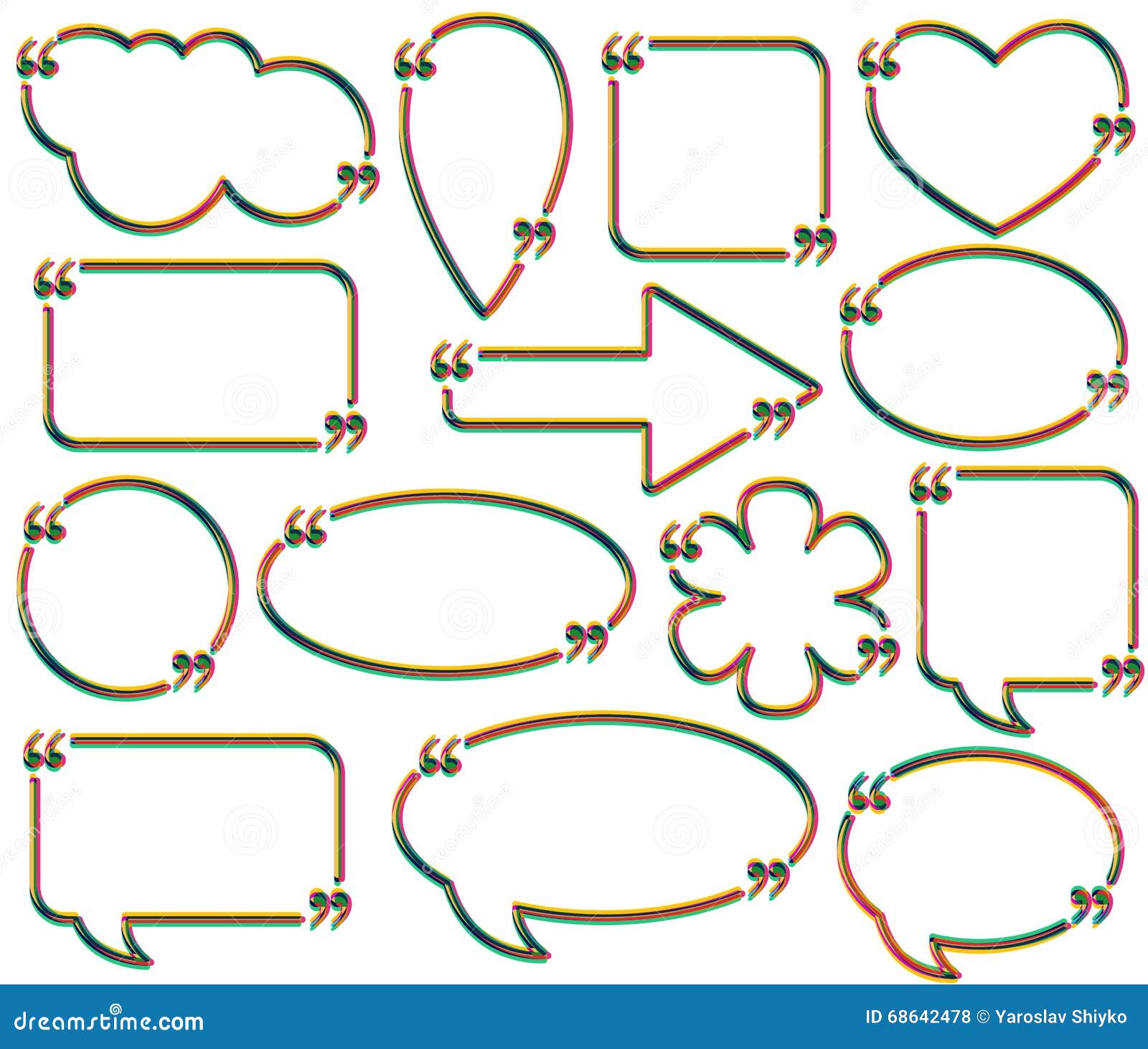 Set of Quote Text Frames with Commas Stock Vector - Illustration of ...