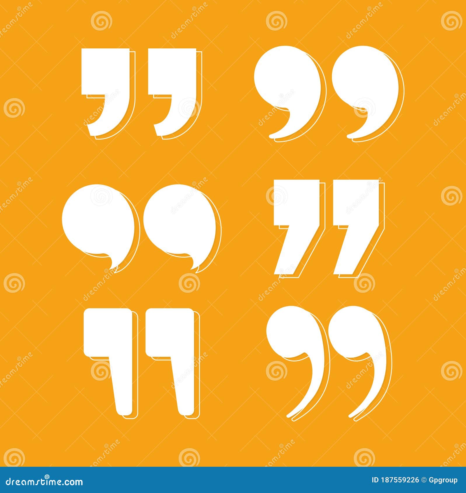 Set of Quotes Icons Vector Design Stock Vector - Illustration of ...