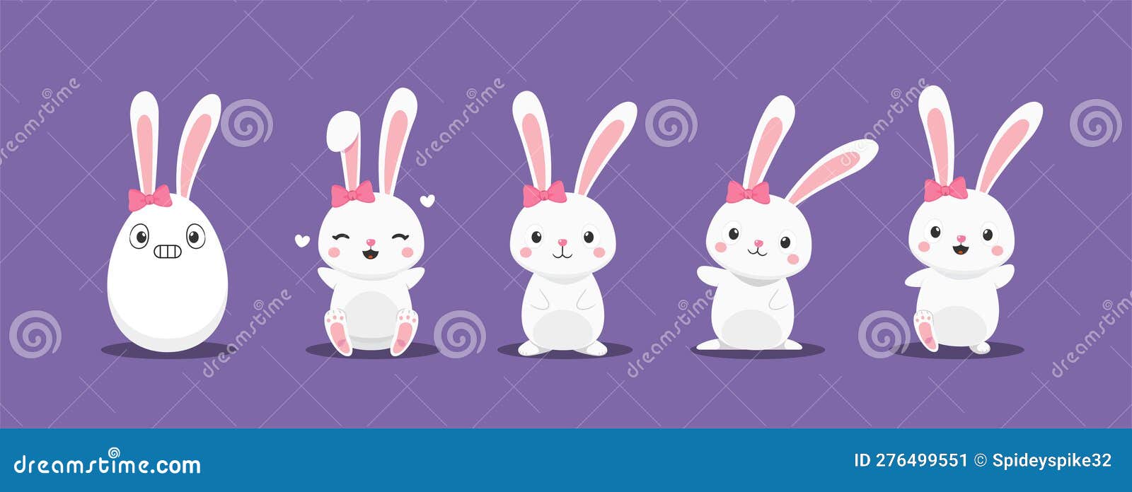 A Set of Rabbit Doing Pose. Isolated Vector Illustration Stock ...