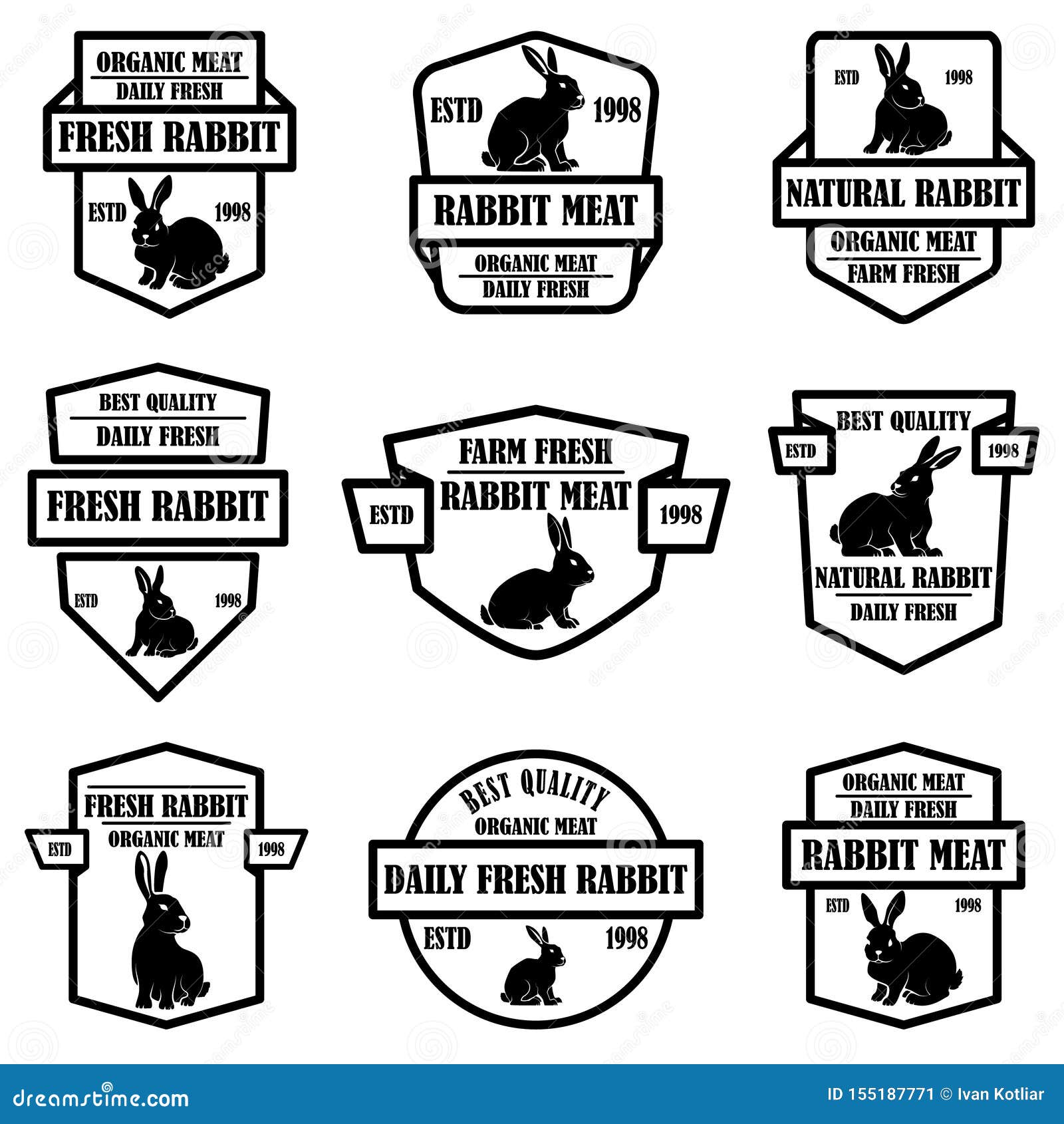 Rabbit Meat Cut Lines Diagram Graphic Poster, Guide For Butcher Vector ...