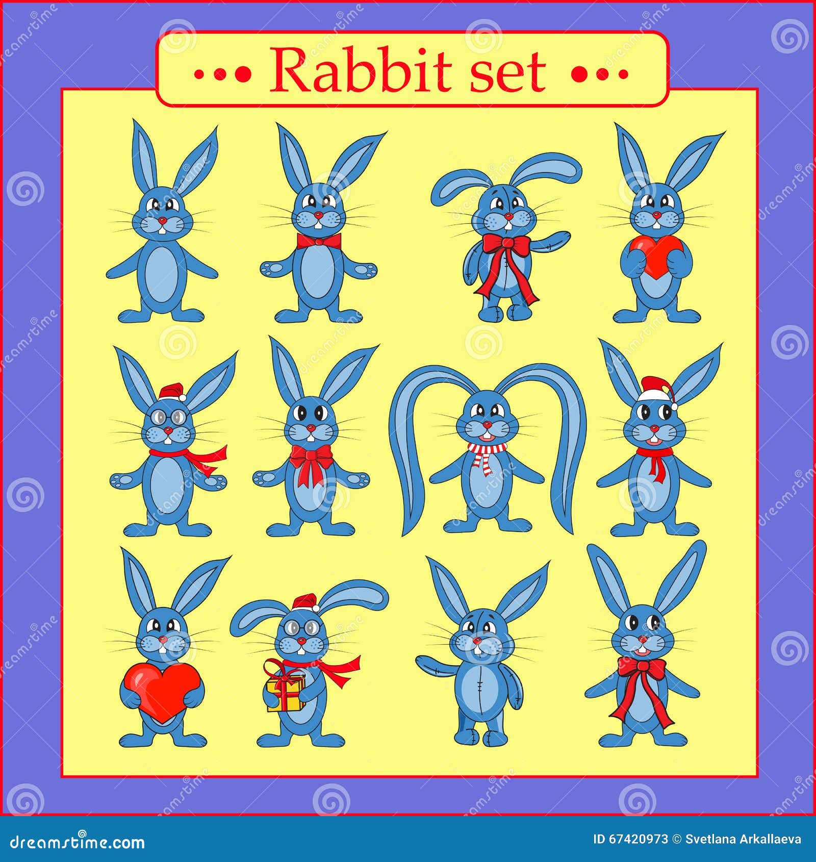 Set of rabbits in vector stock vector. Illustration of animal - 67420973