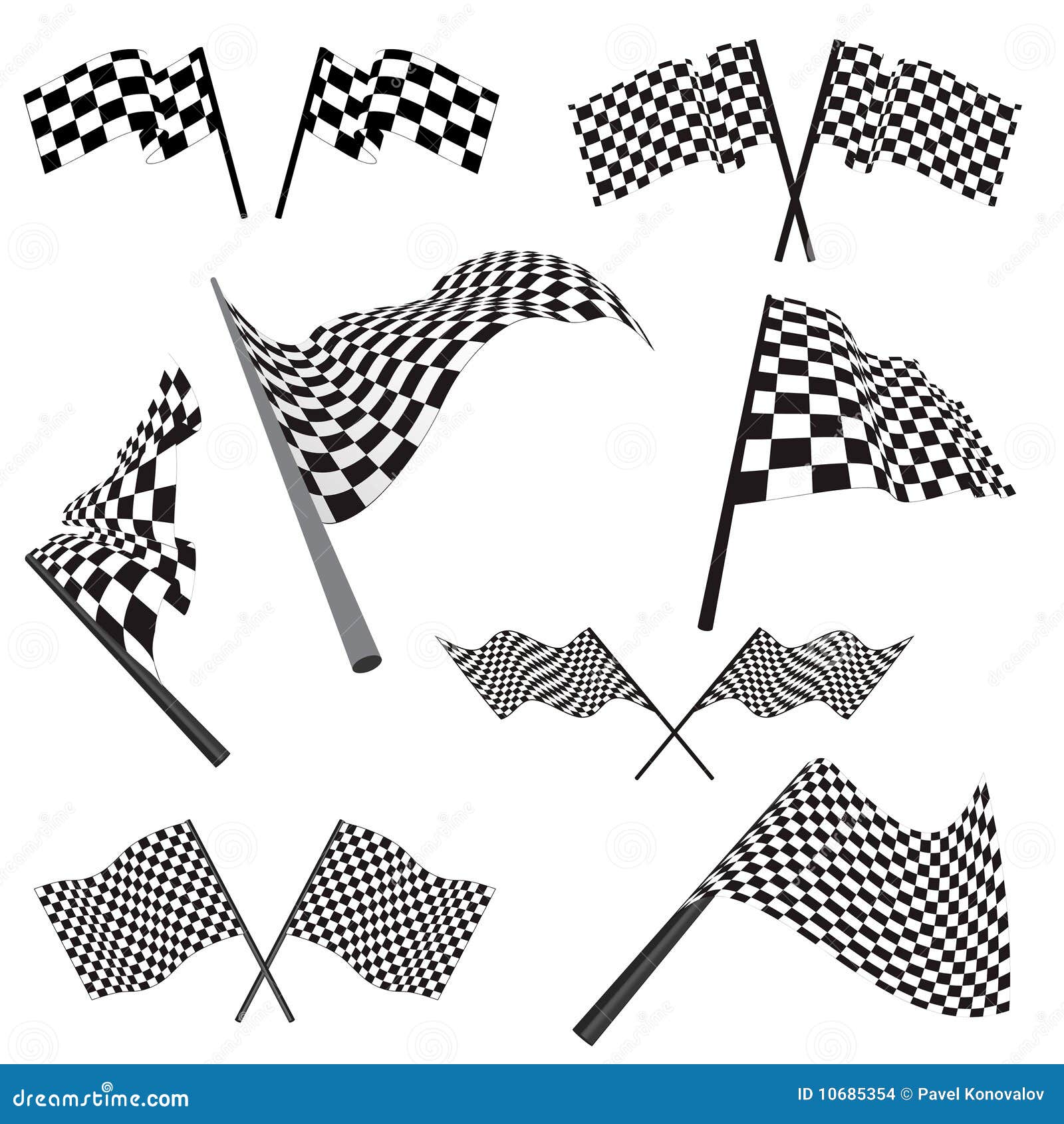 Set of racing flags stock vector. Illustration of board - 10685354