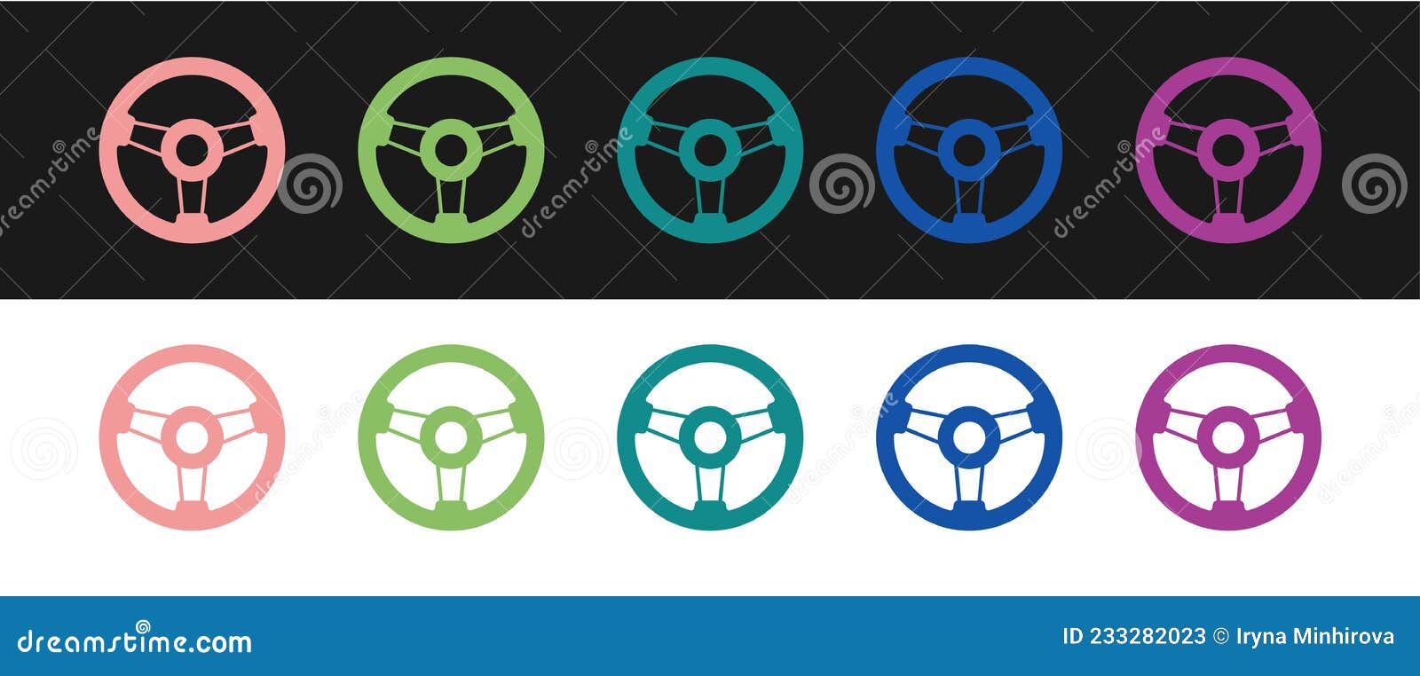 Set Racing Simulator Cockpit Icon Isolated on Black and White ...