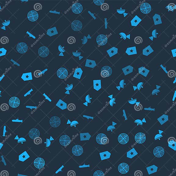 Set Radar with Targets, , Chevron and Submarine on Seamless Pattern ...