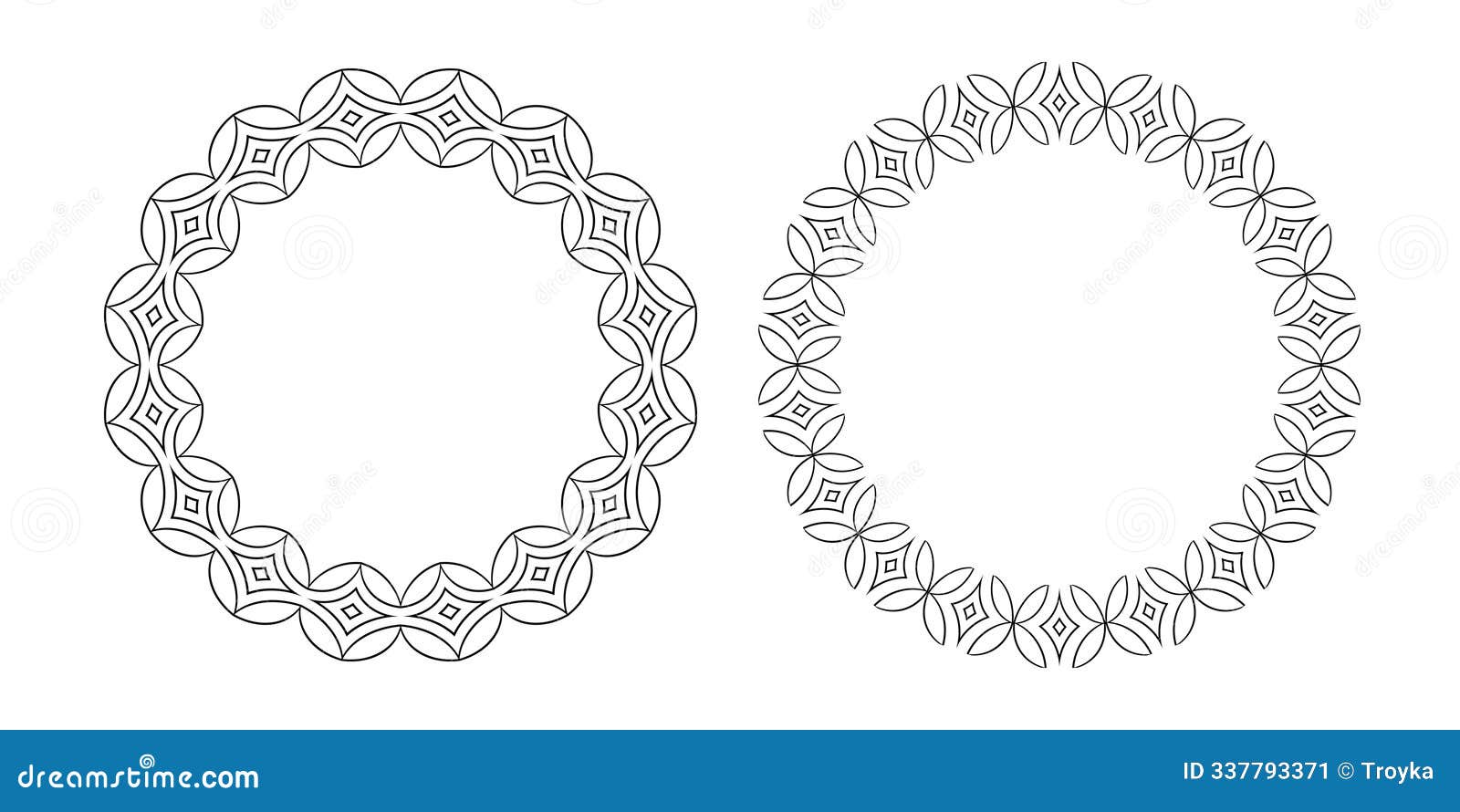 Set of Radial Outline Patterns for Frames and Borders Stock ...