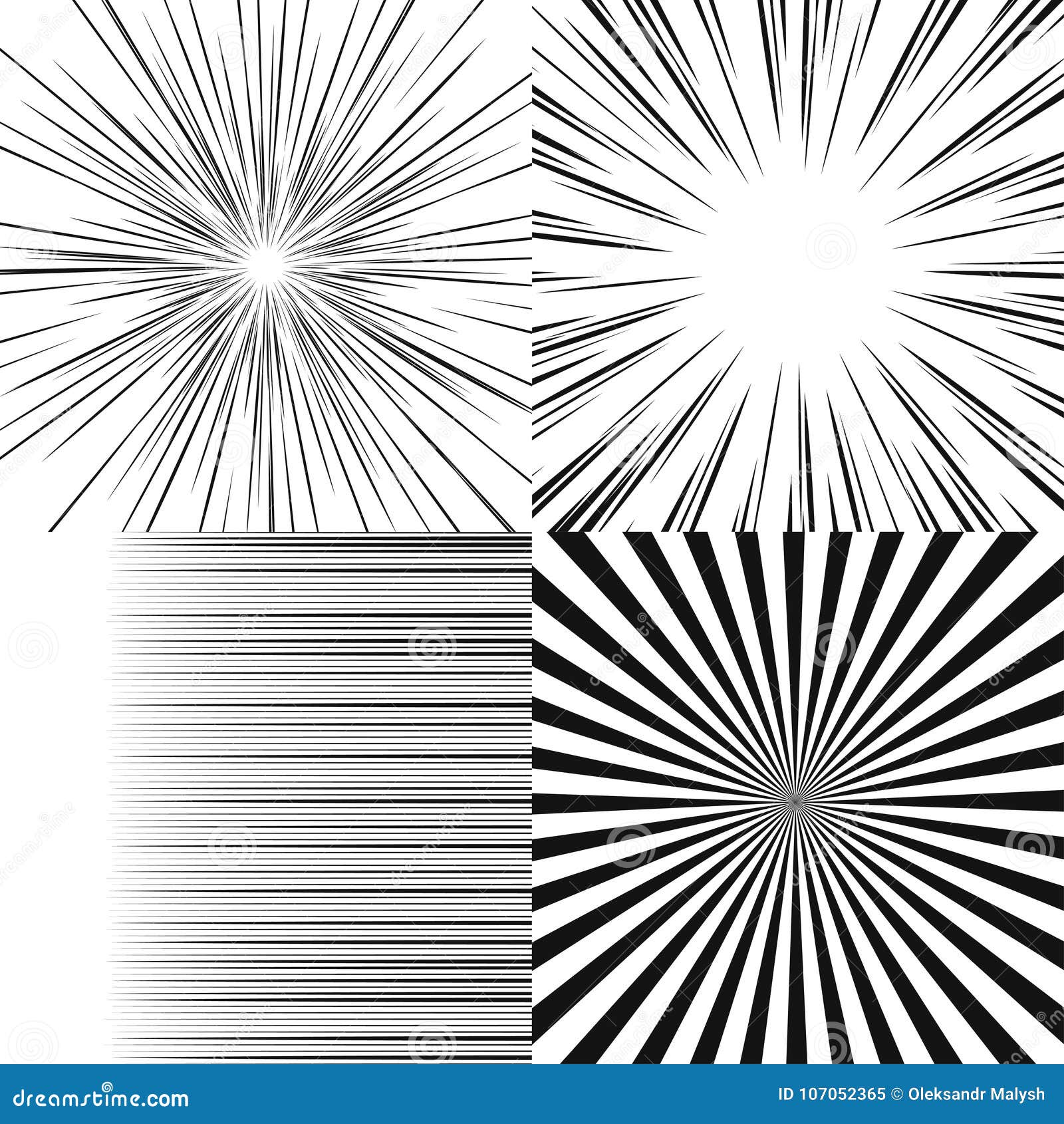 Set of radial rays stock vector. Illustration of helix - 107052365
