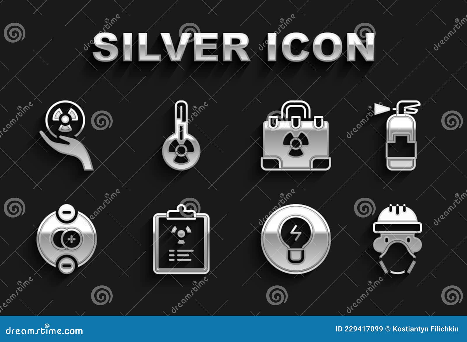 Set Radiation Warning Document, Fire Extinguisher, Nuclear Reactor ...
