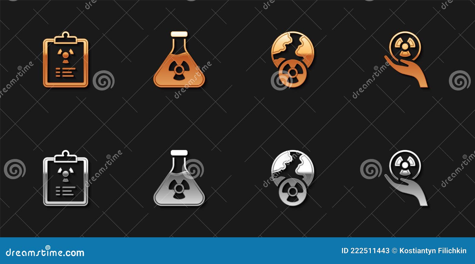 Set Radiation Warning Document, Test Tube Radiation, Planet Earth and ...