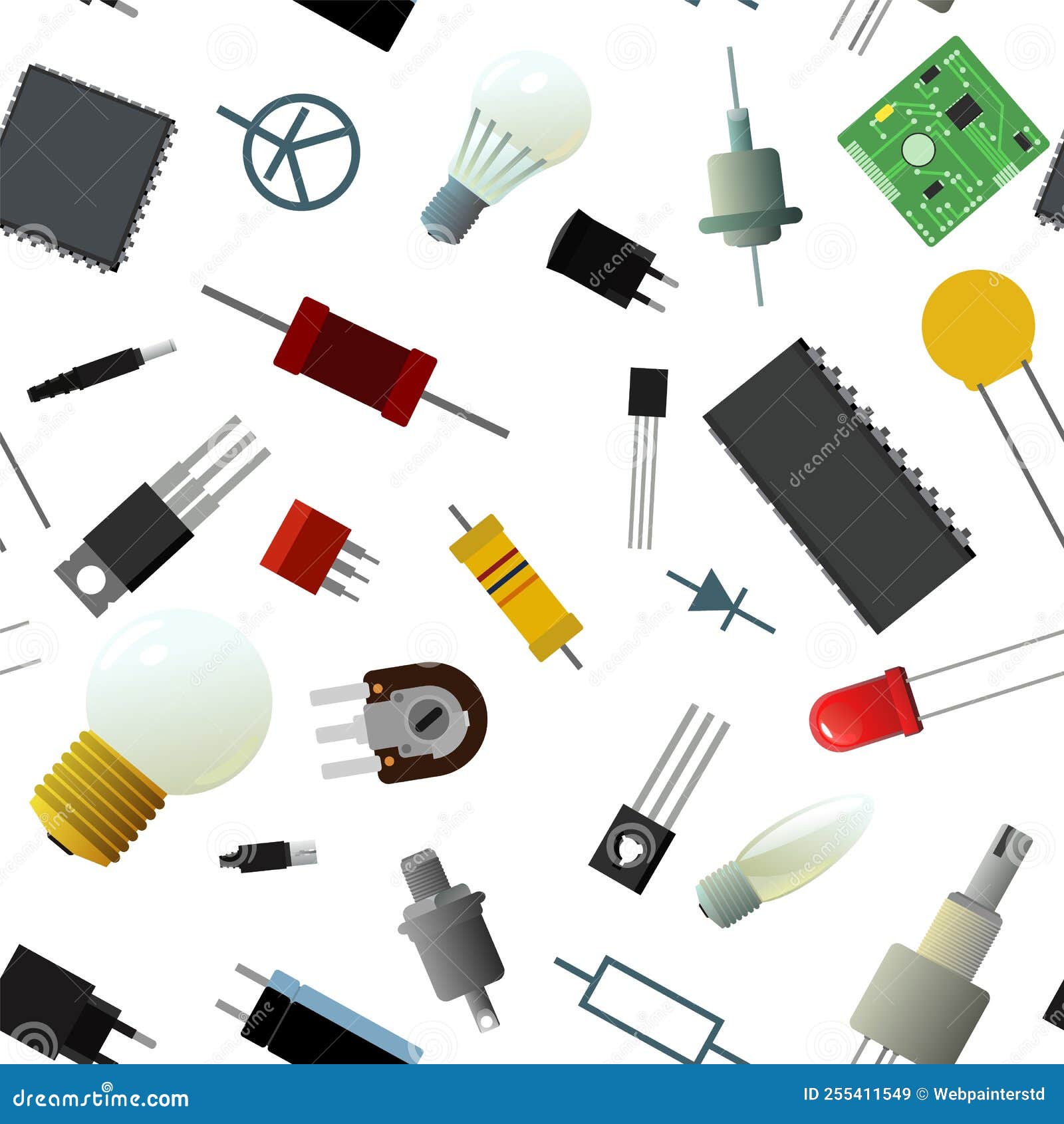 Set of Radio Components. Seamless Pattern Background Picture. Element ... Set of Radio Components. Seamless Pattern Background Picture. Element ...