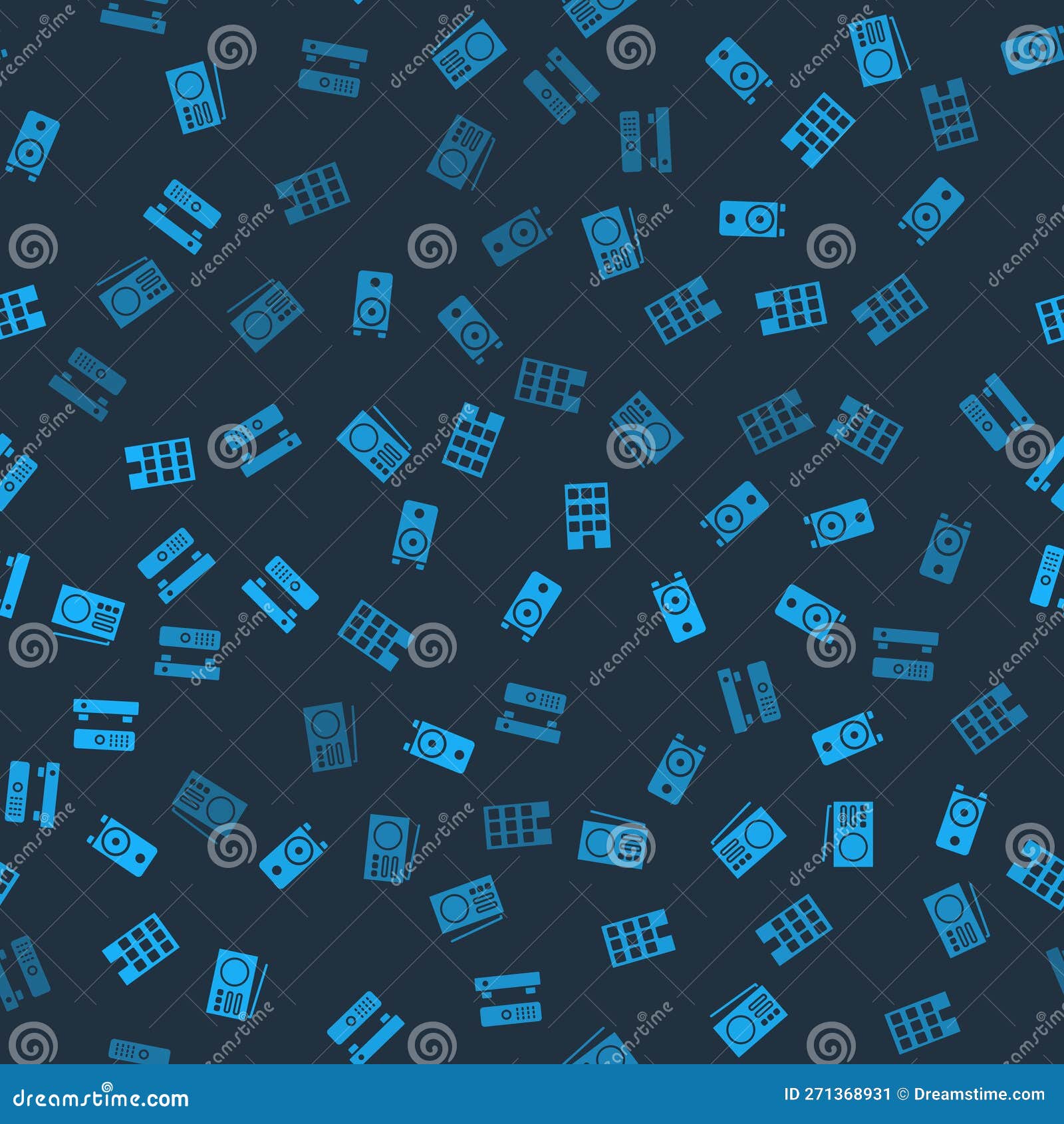 Set Radio, Stereo Speaker, House and Multimedia and TV Box on Seamless ...