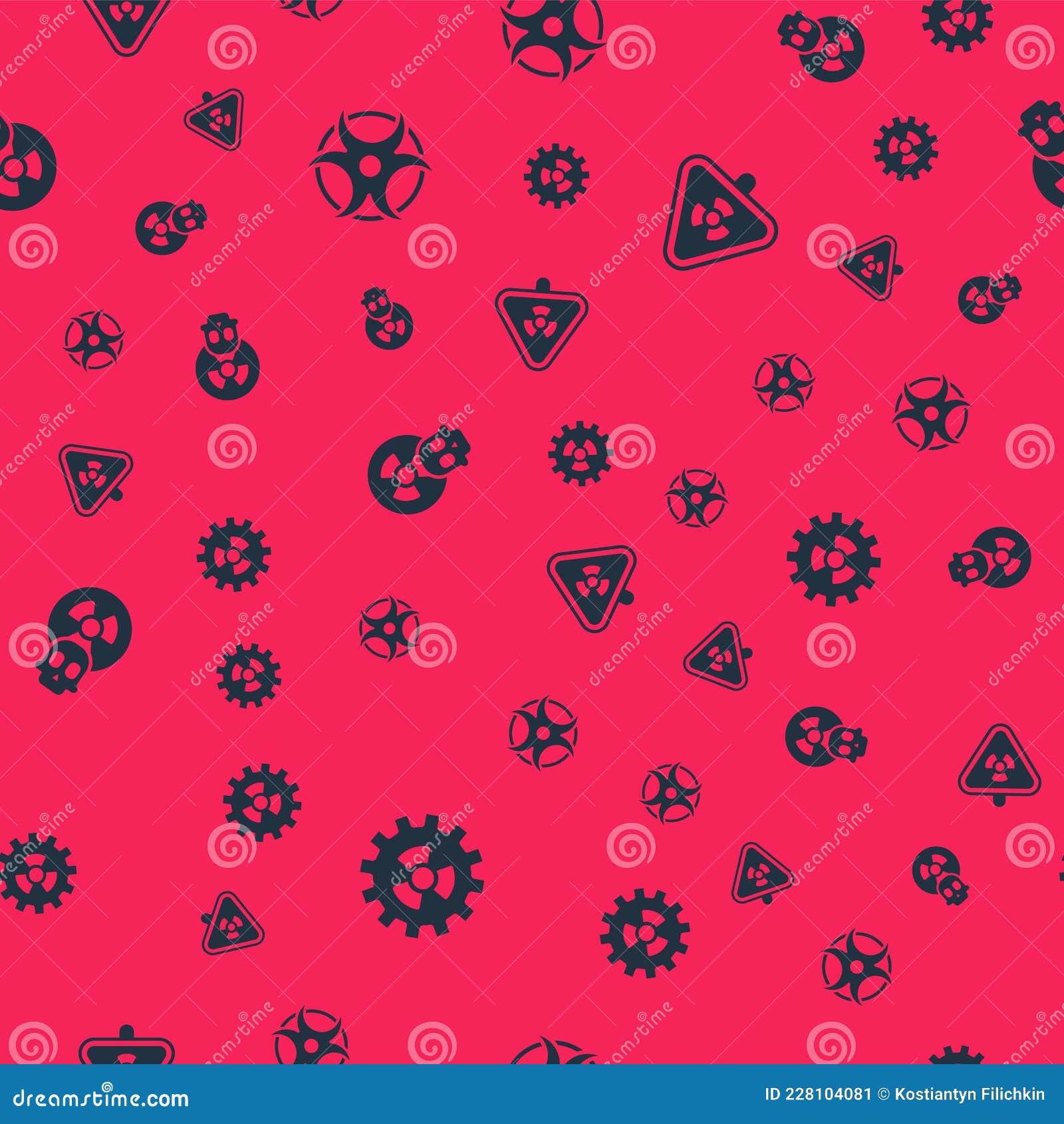 Set Radioactive, Biohazard Symbol, and Triangle with Radiation on ...